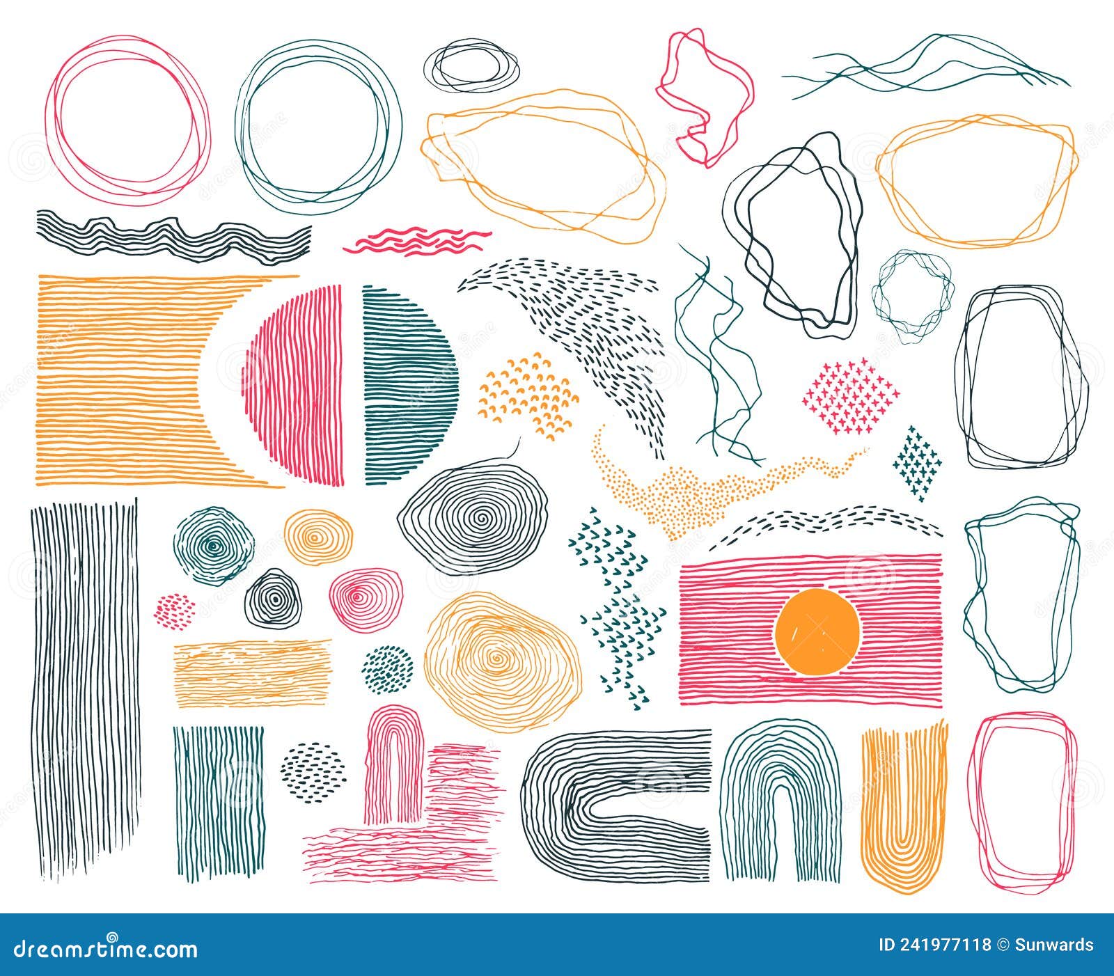 Scribble Frames, Lines and Dots Texture Backgrounds Vector Collection ...