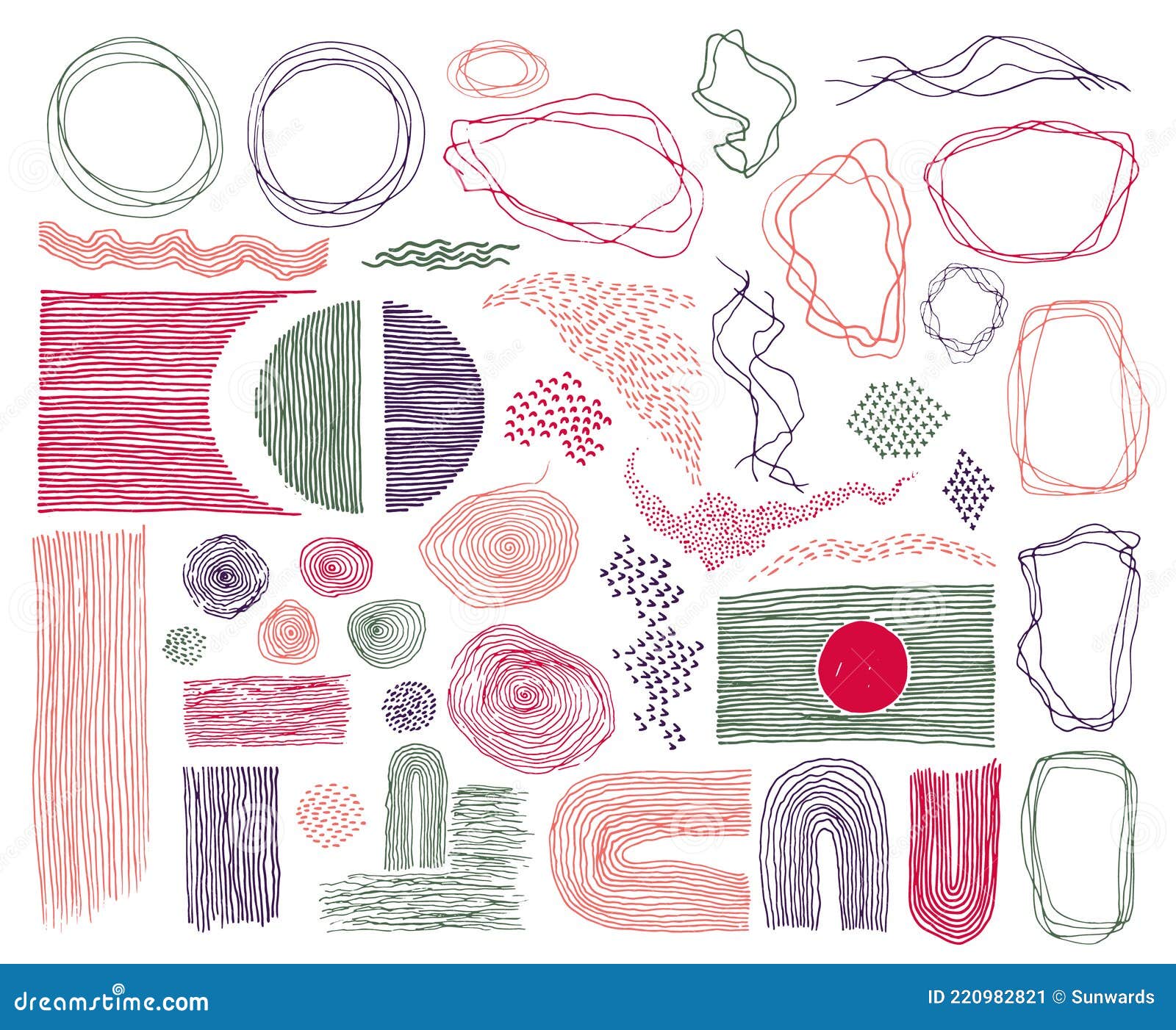 Scribble Frames, Lines and Dots Texture Backgrounds Vector Collection ...