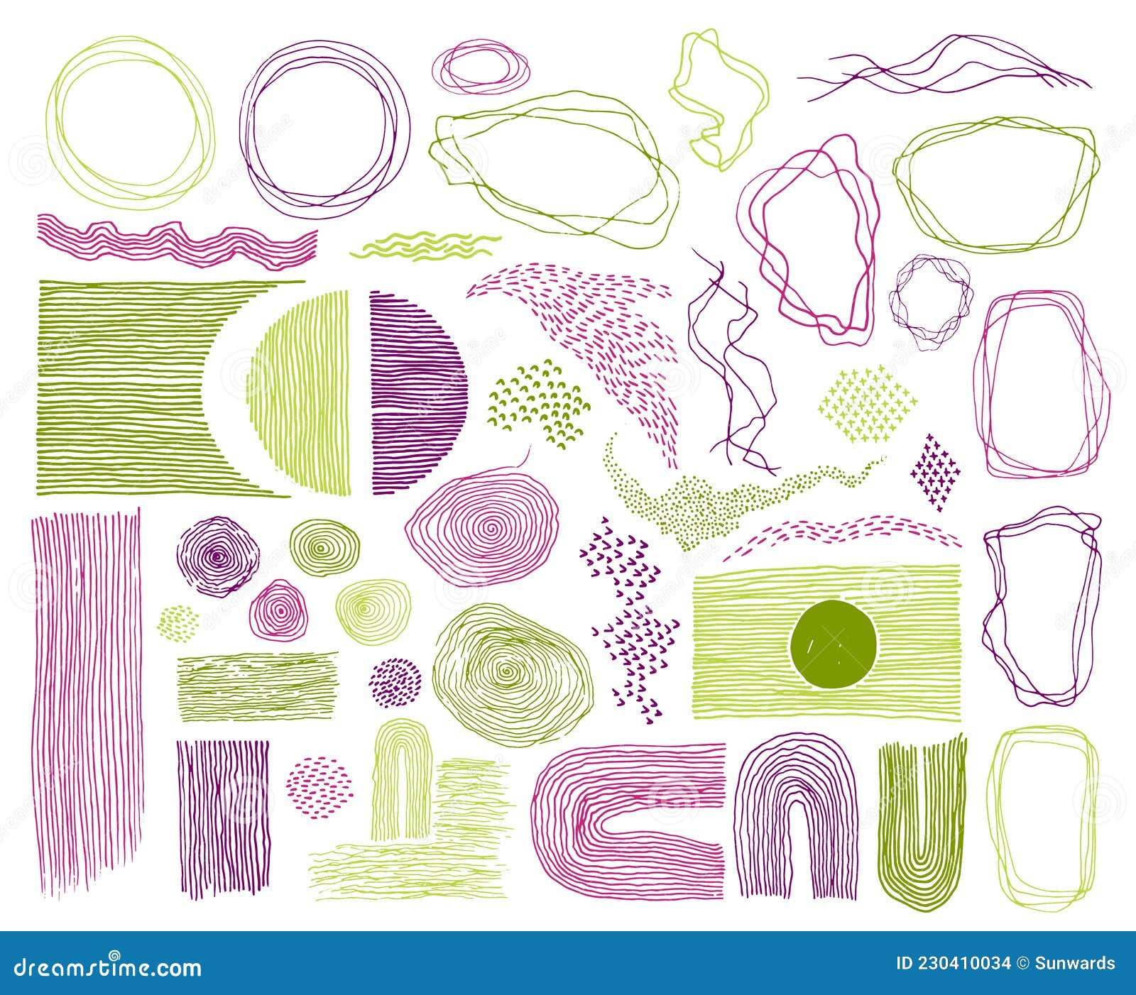 Scribble Frames, Lines and Dots Texture Backgrounds Vector Collection ...