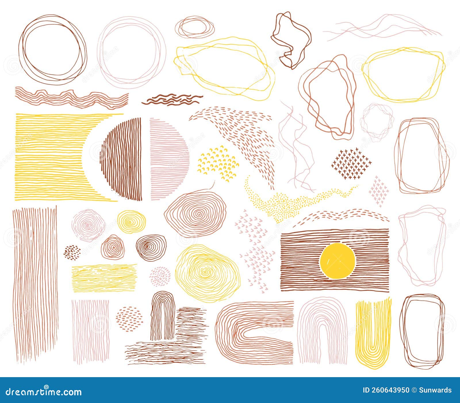 Scribble Frames, Lines and Dots Texture Backgrounds Vector Collection ...