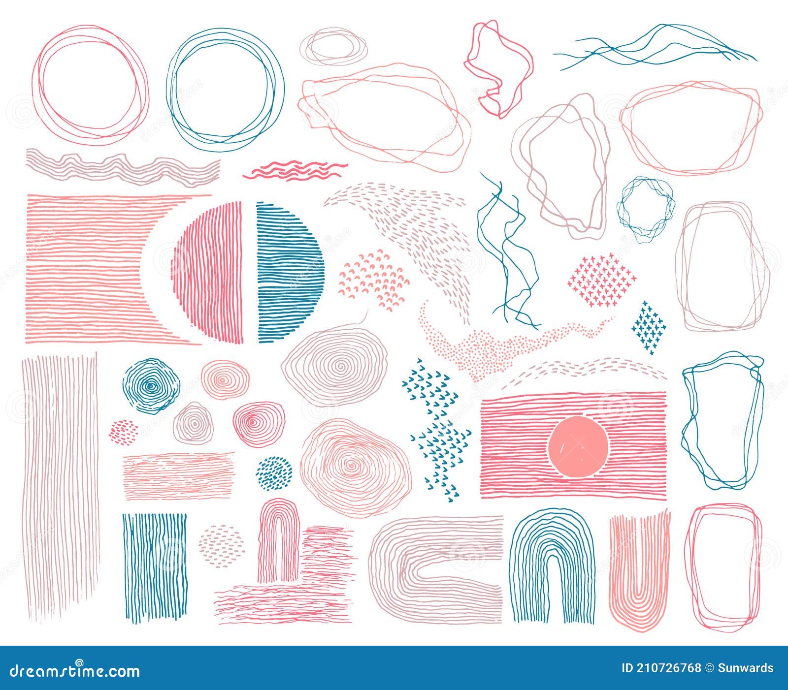 Scribble Frames, Lines and Dots Texture Backgrounds Vector Collection ...
