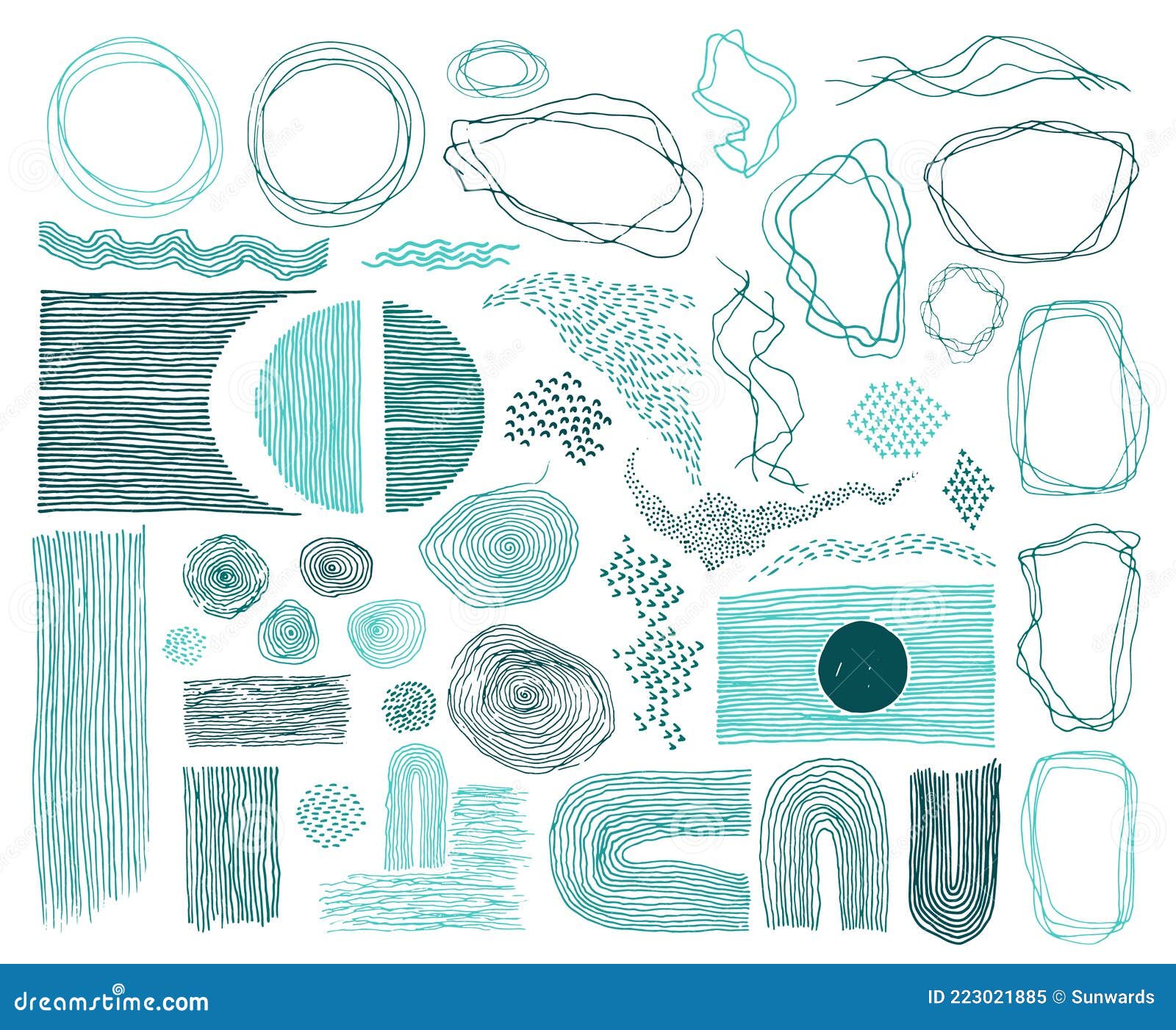Scribble Frames, Lines and Dots Texture Backgrounds Vector Collection ...