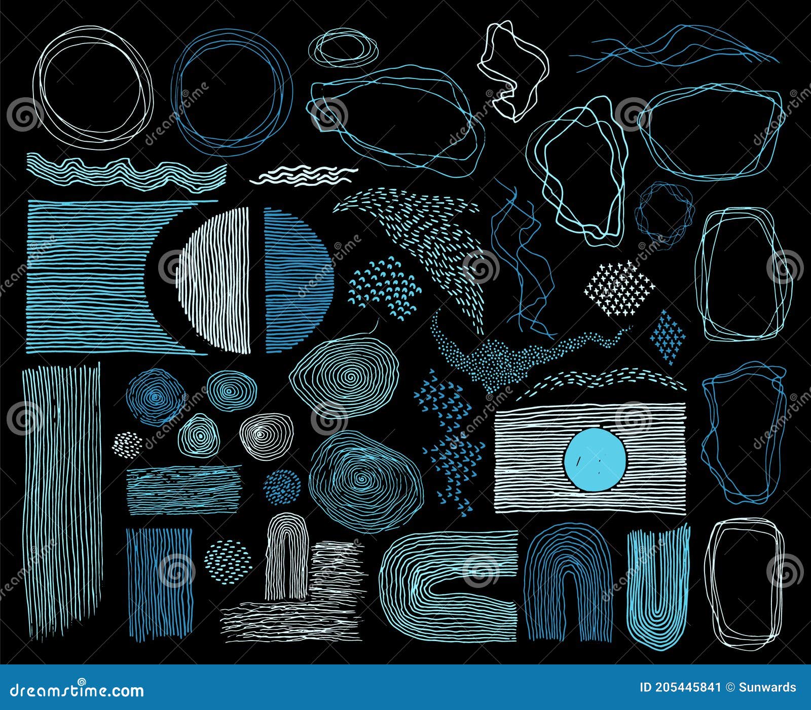 Scribble Frames, Lines and Dots Texture Backgrounds Vector Collection ...