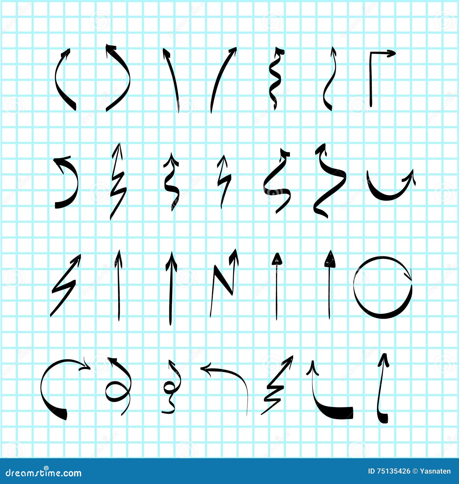 Scribble Hand-drawn Arrows Vector Design Set Stock Vector ...