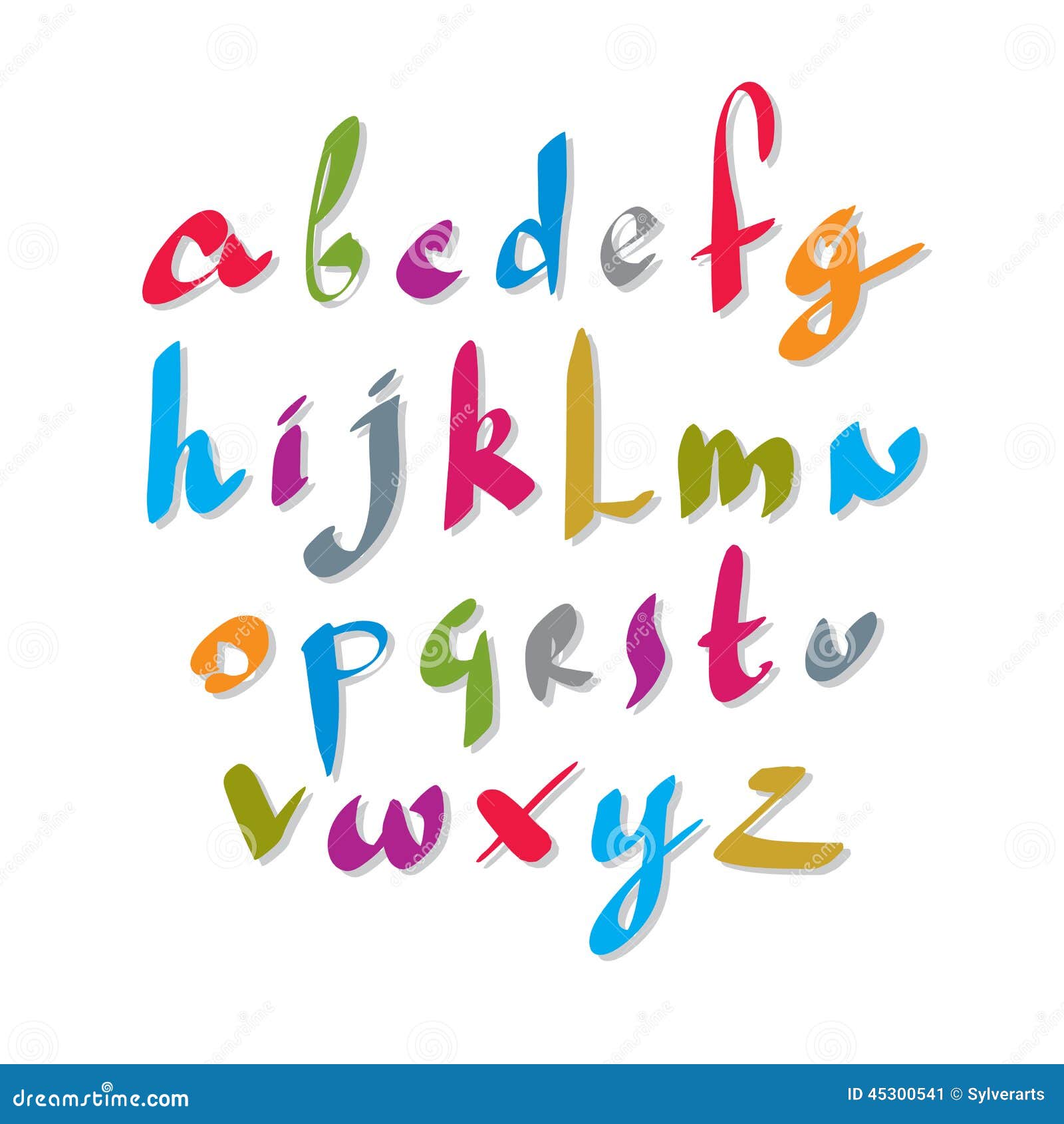 Scribble Handwritten Font, Vector Fresh Brushed Alphabet ...