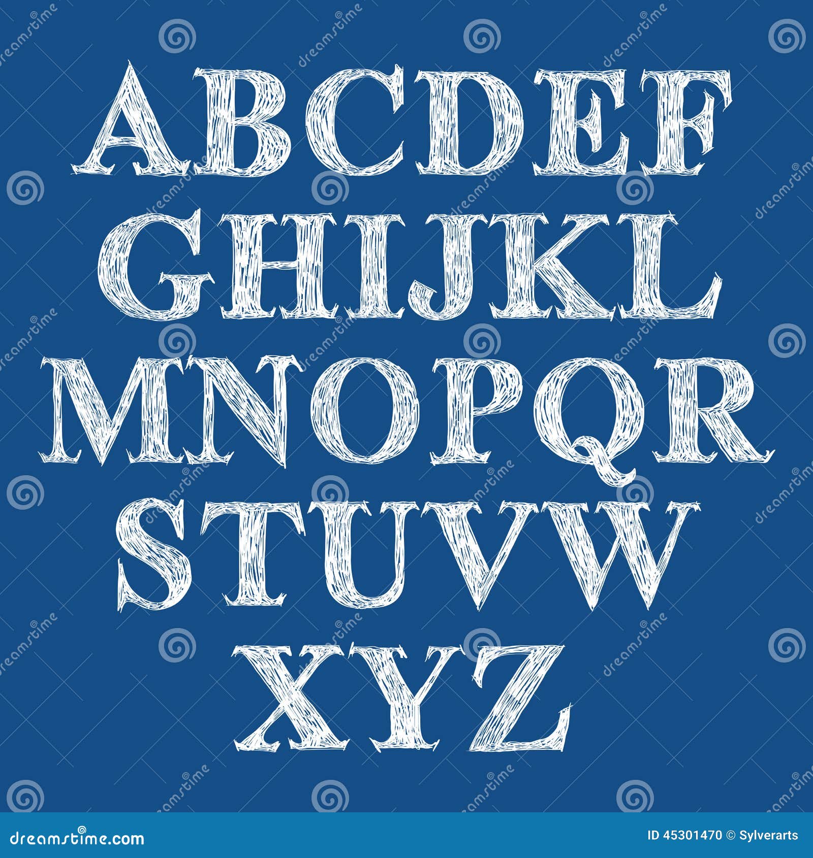 Scribble Handwritten Font, Vector Brushed Alphabet. Stock Vector ...