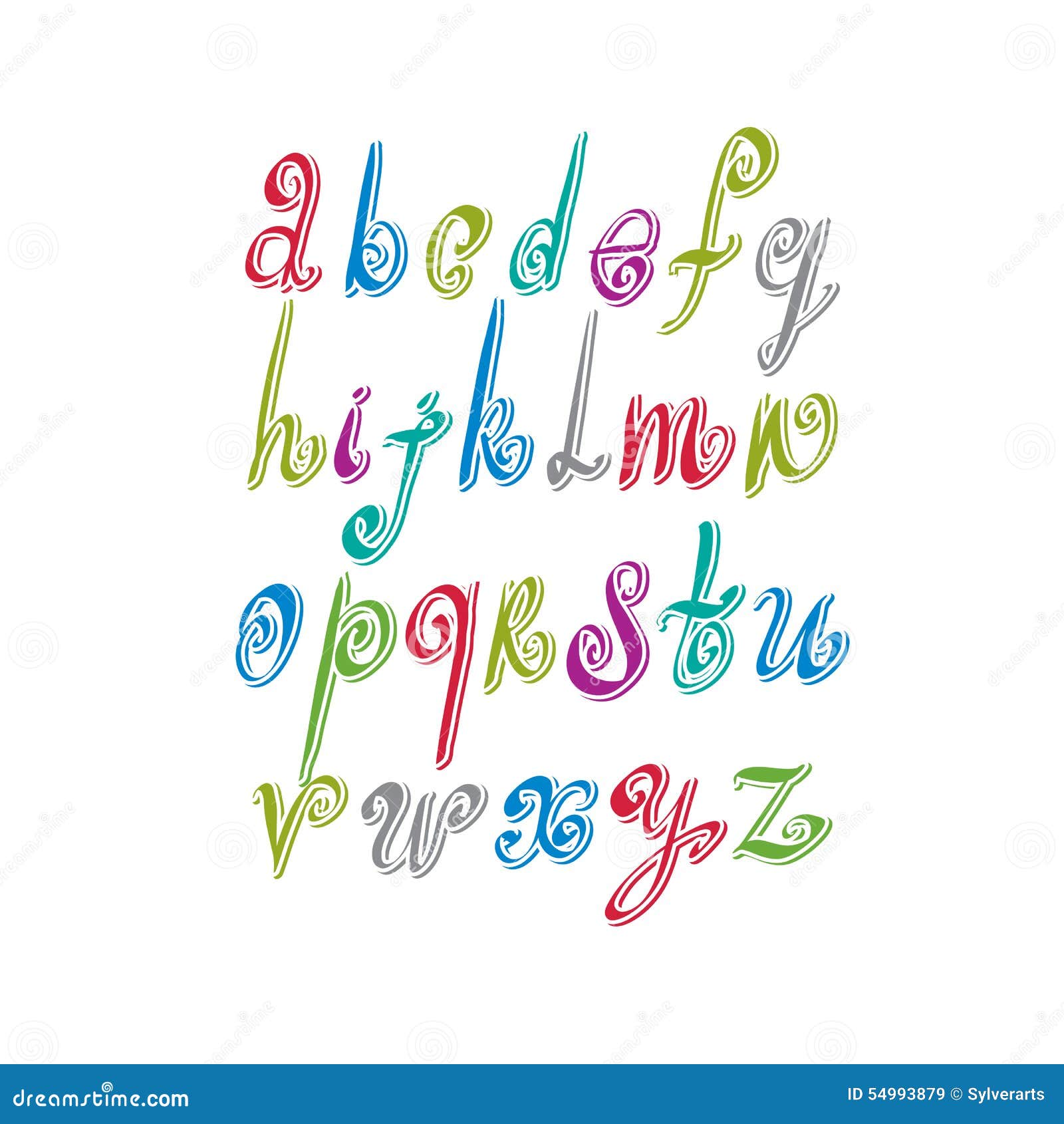 Scribble Handwritten Font, Vector Fresh Brushed Alphabet. Stock Vector ...