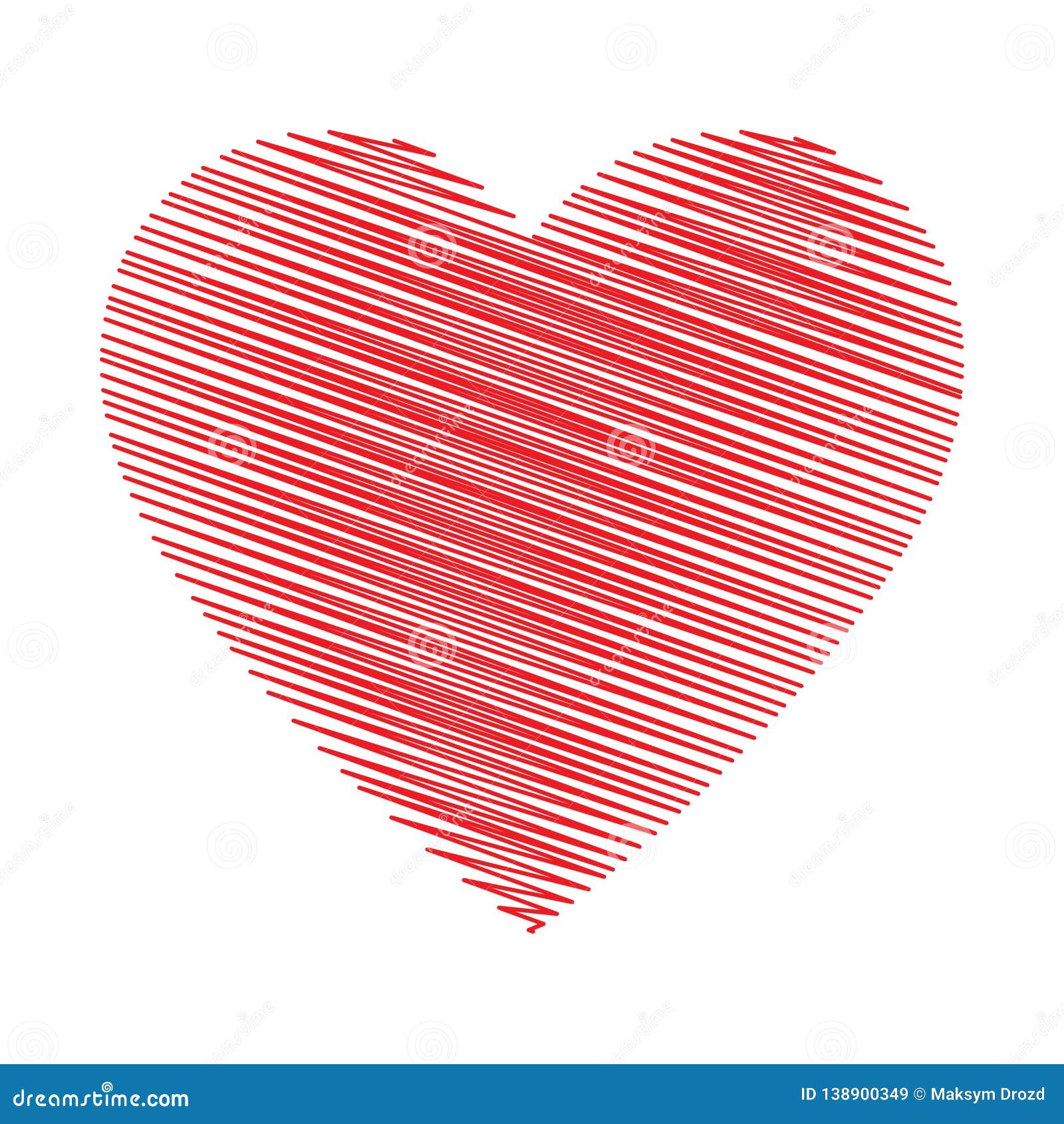 Scribble Heart vector stock illustration. Illustration of icons - 138900349