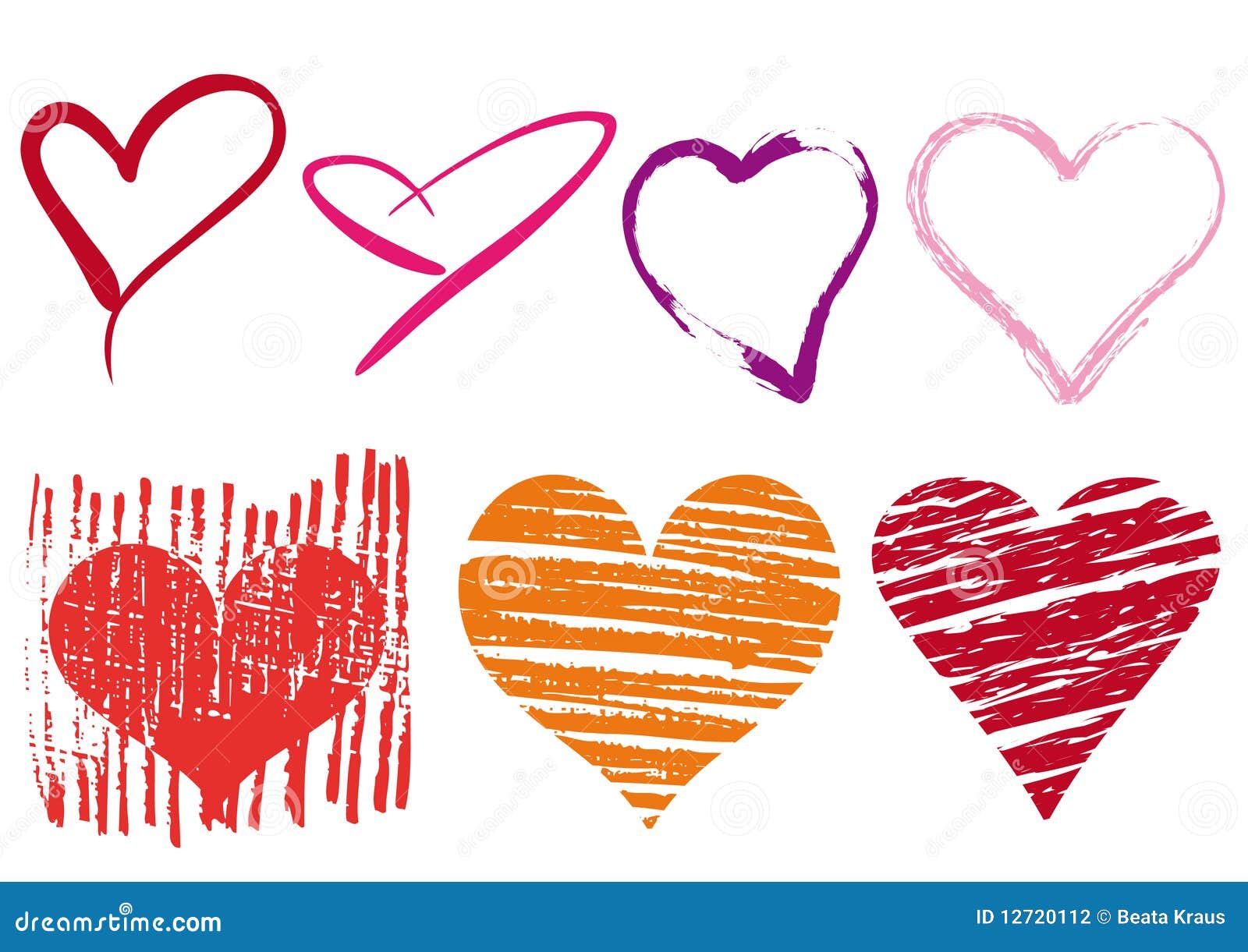 Scribble Hearts Set, Vector Stock Vector - Illustration of birthday ...
