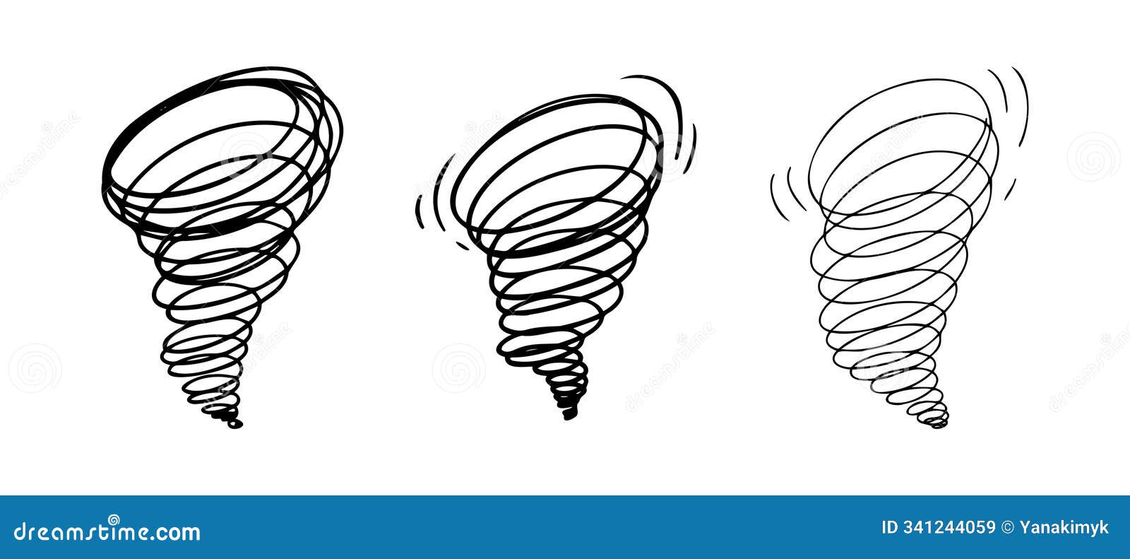 Scribble Hurricane Hand Drawn Doodle Icon. Sketch Black Outline Thick ...