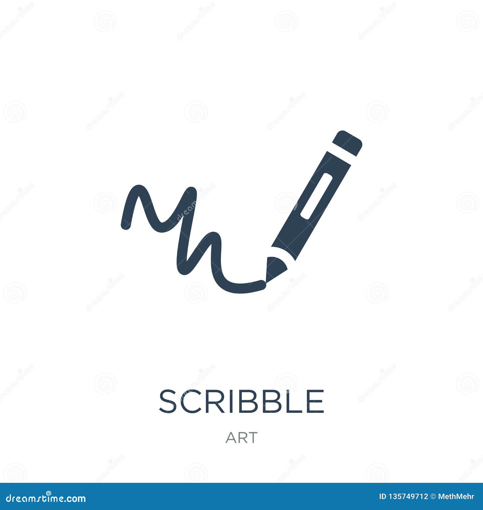 Scribble Icon in Trendy Design Style. Scribble Icon Isolated on White ...