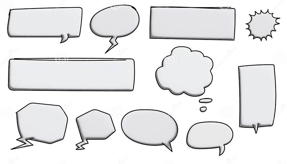 Scribble Line on White 3D Chat Bubble Stock Illustration - Illustration ...