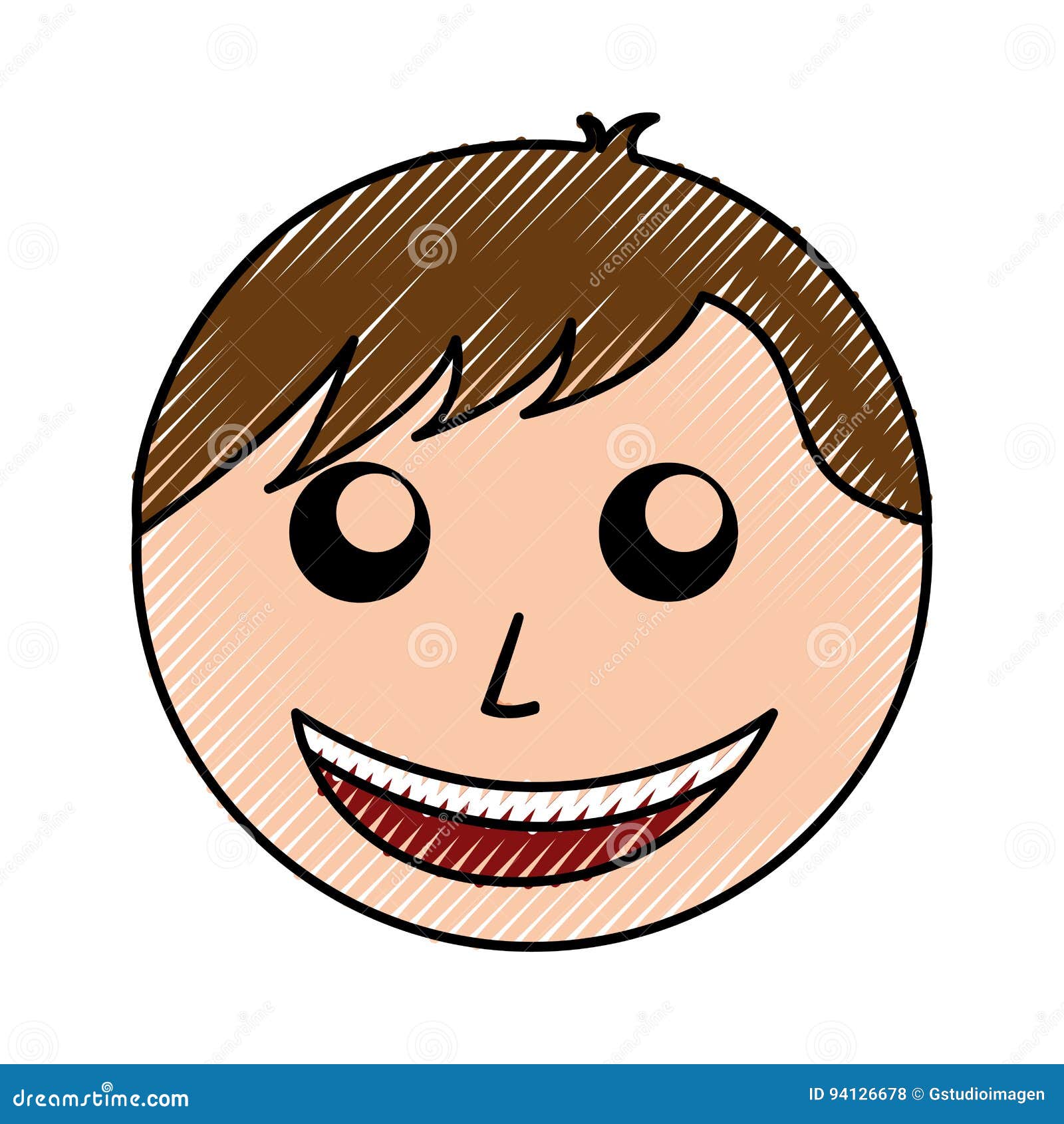 Scribble man face cartoon stock vector. Illustration of modern - 94126678