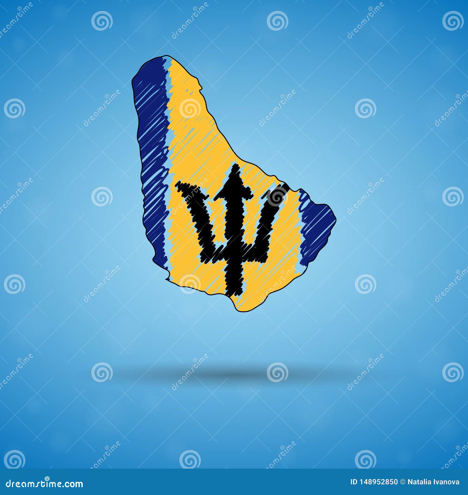 Stylized Map Of Barbados. Cartoon Vector | CartoonDealer.com #166280061