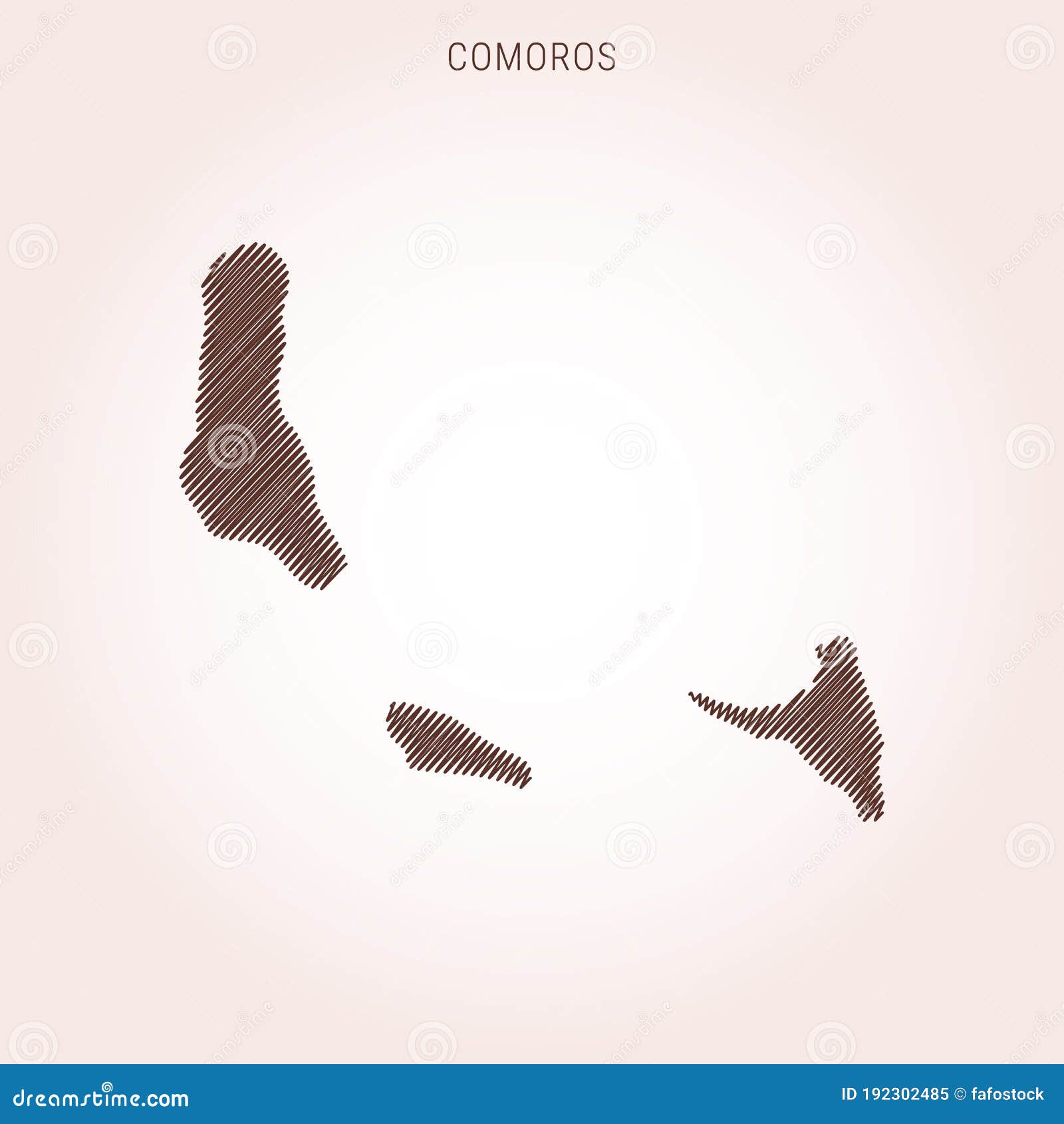 Scribble Map of Comoros Design Template. Stock Vector - Illustration of ...
