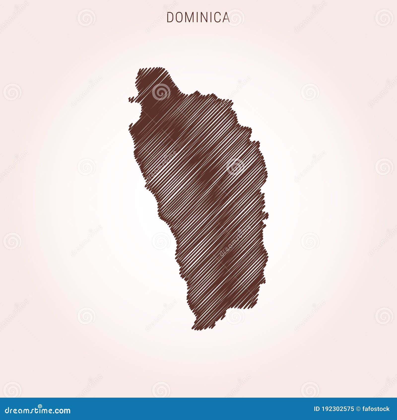 Scribble Map of Dominica Design Template. Stock Vector - Illustration ...