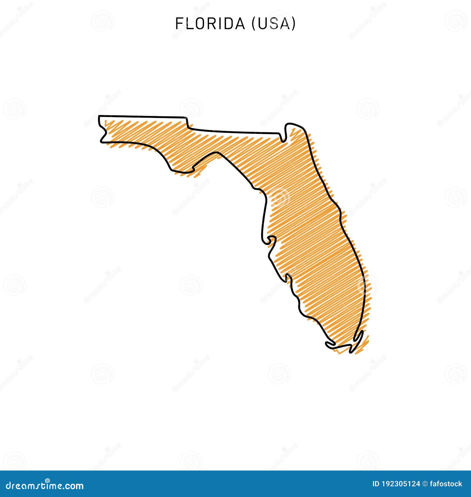 Scribble Map of Florida Vector Design Template. Stock Vector - Illustration of geography, line ...