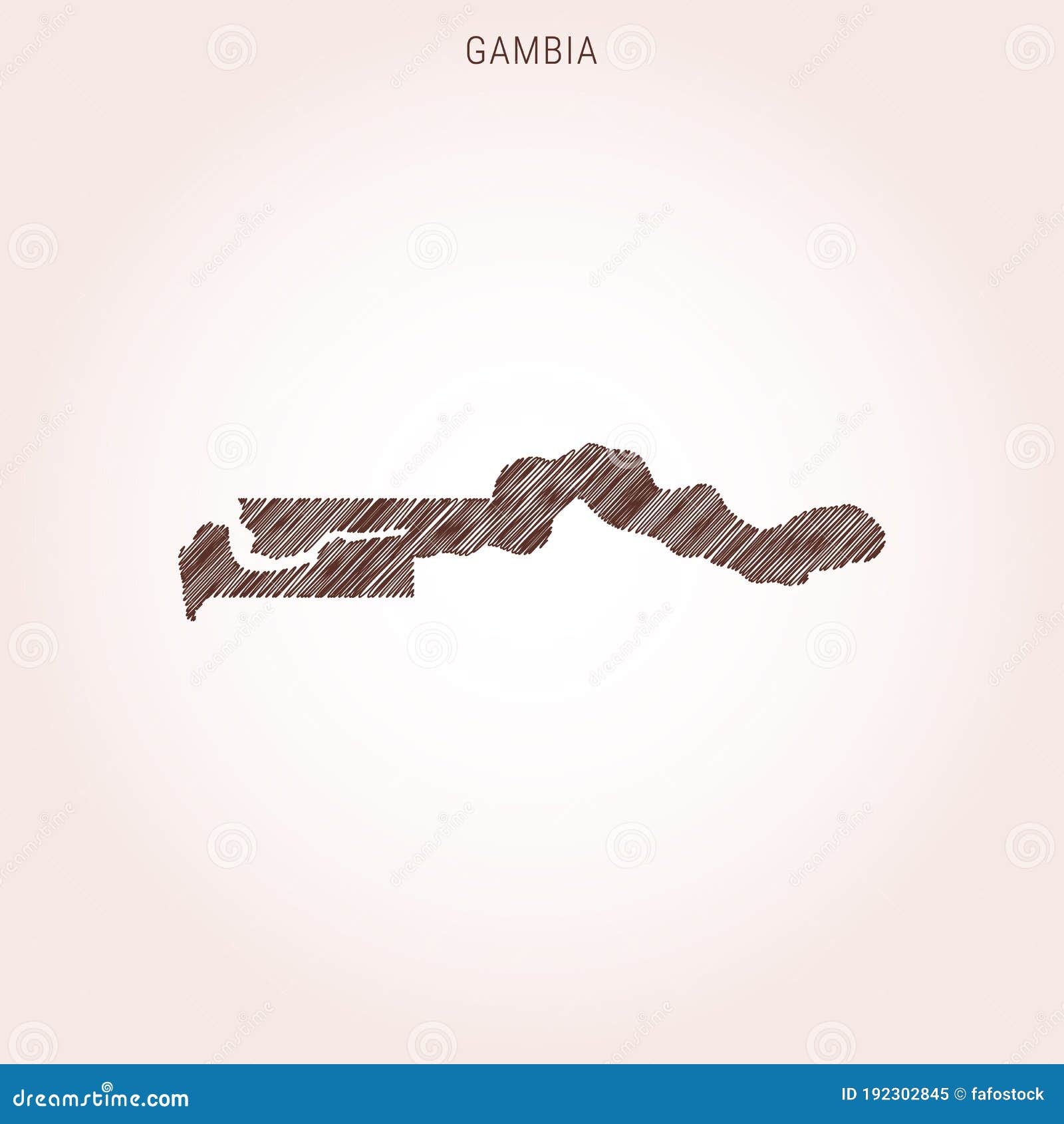 Gambia Vector Map Isolated On White Background. High-Detailed Black ...