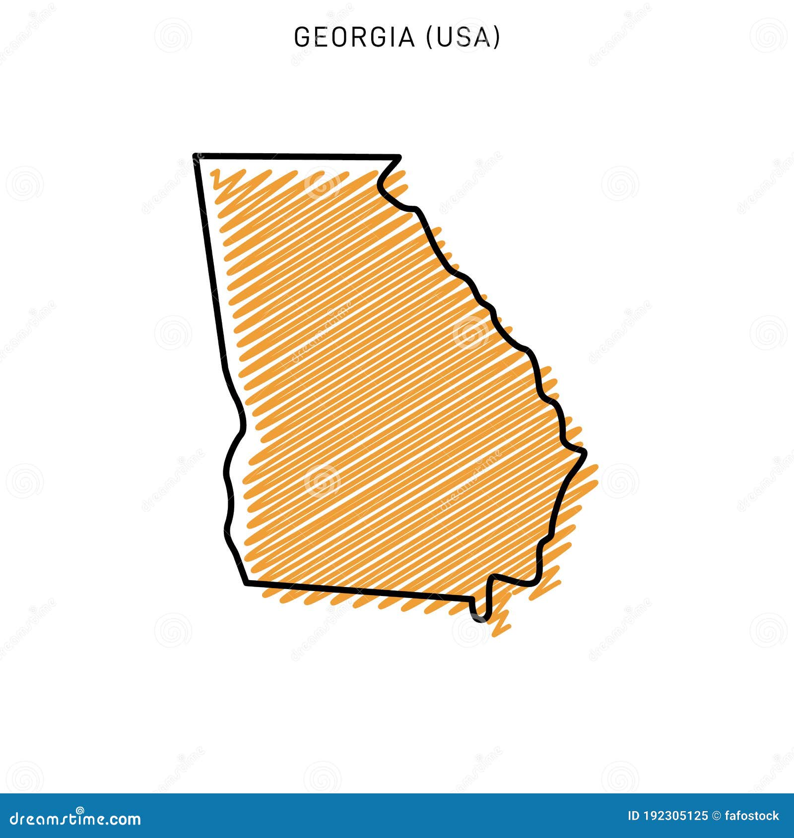 Georgia Vector Map Icon. State Of Georgia Map Contour Outline ...