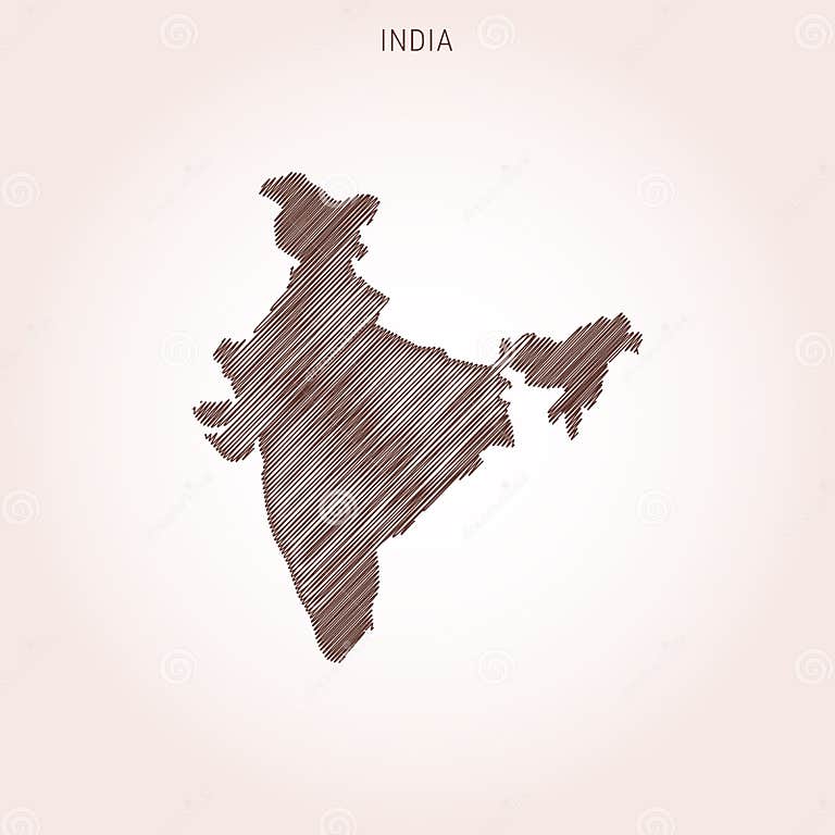 Scribble Map of India Vector Design Template. Stock Vector ...