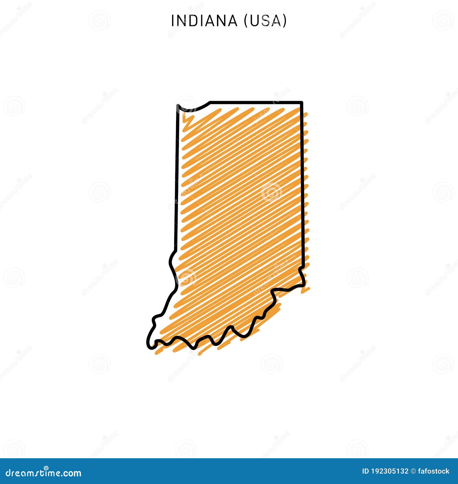 Indiana Vector Map Silhouette Isolated On White Background ...