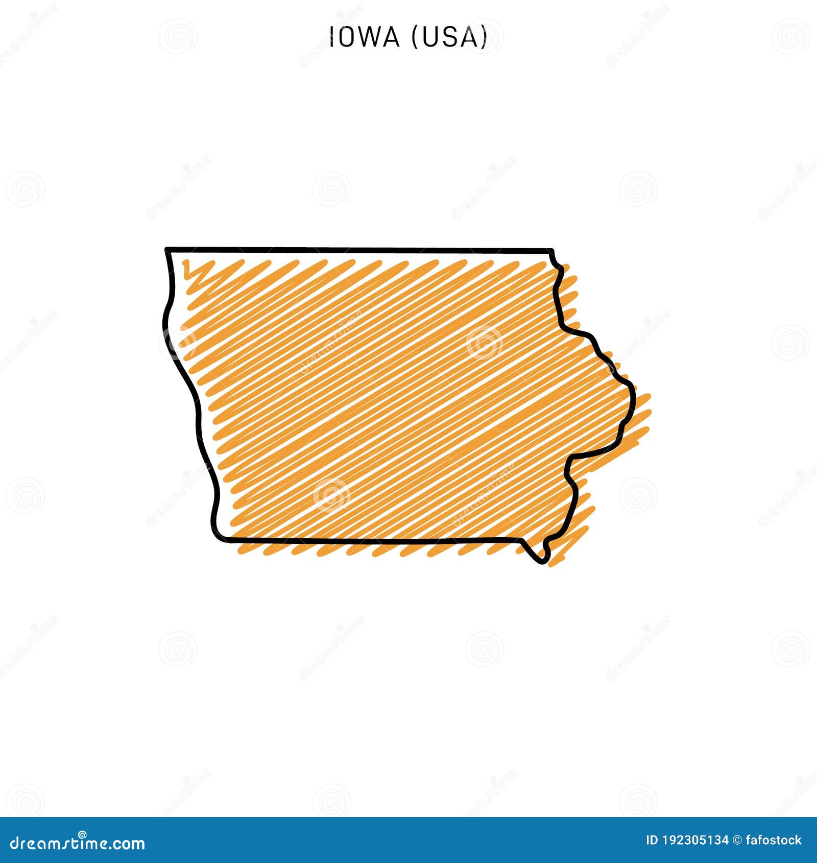 Scribble Map of Iowa Vector Design Template. Stock Vector ...