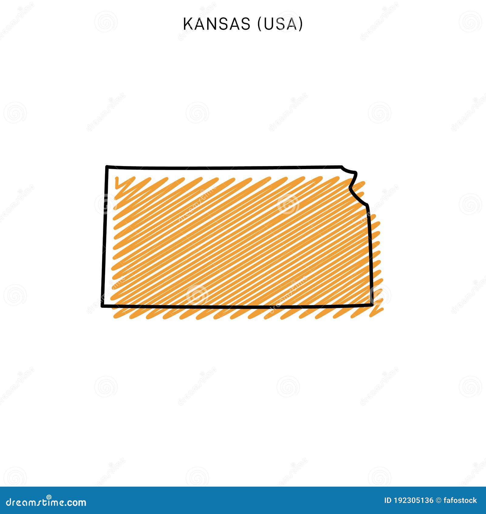 Scribble Map of Kansas Vector Design Template. Stock Vector ...
