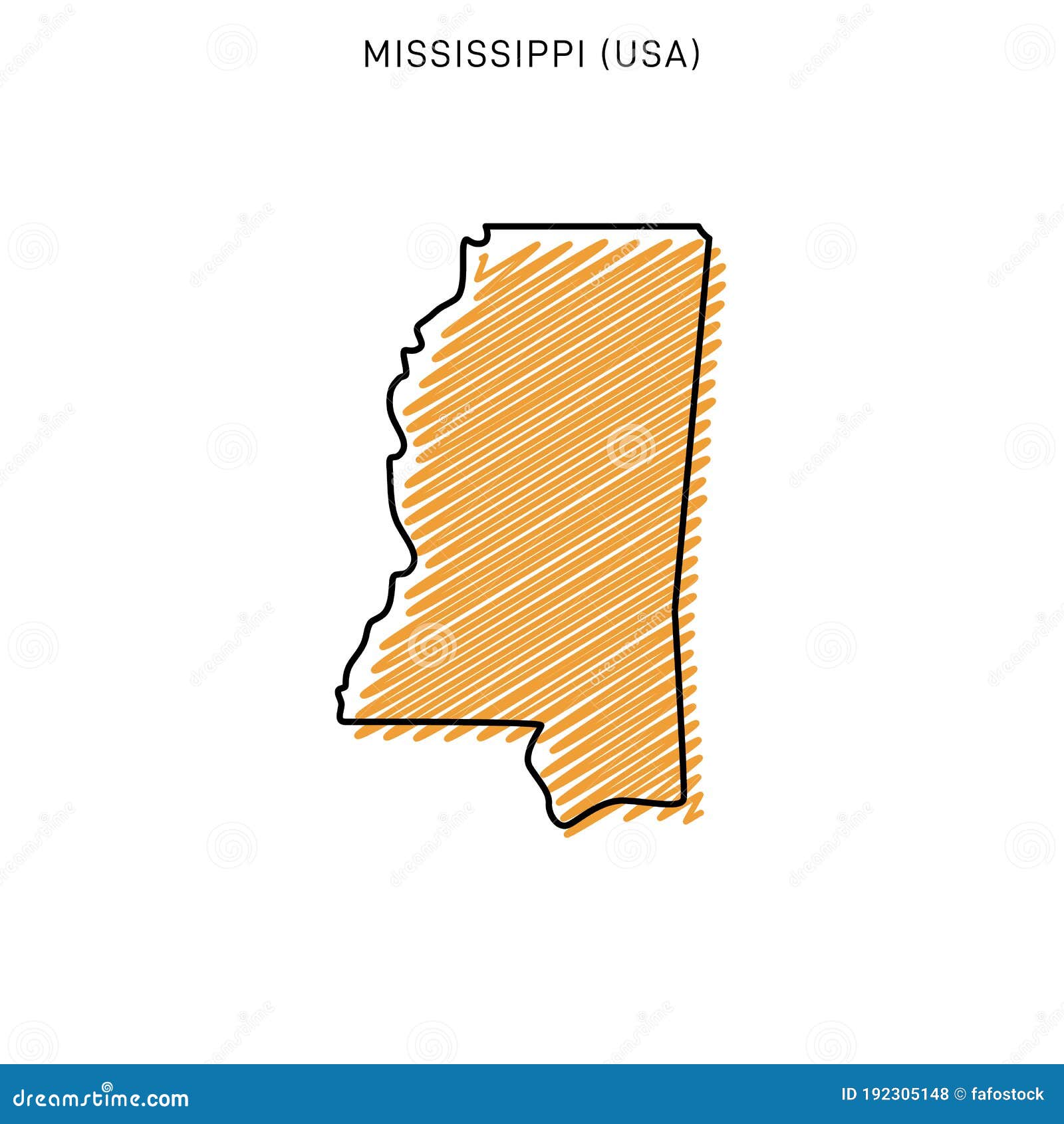 Mississippi Vector Map Isolated On White Background. Detailed ...