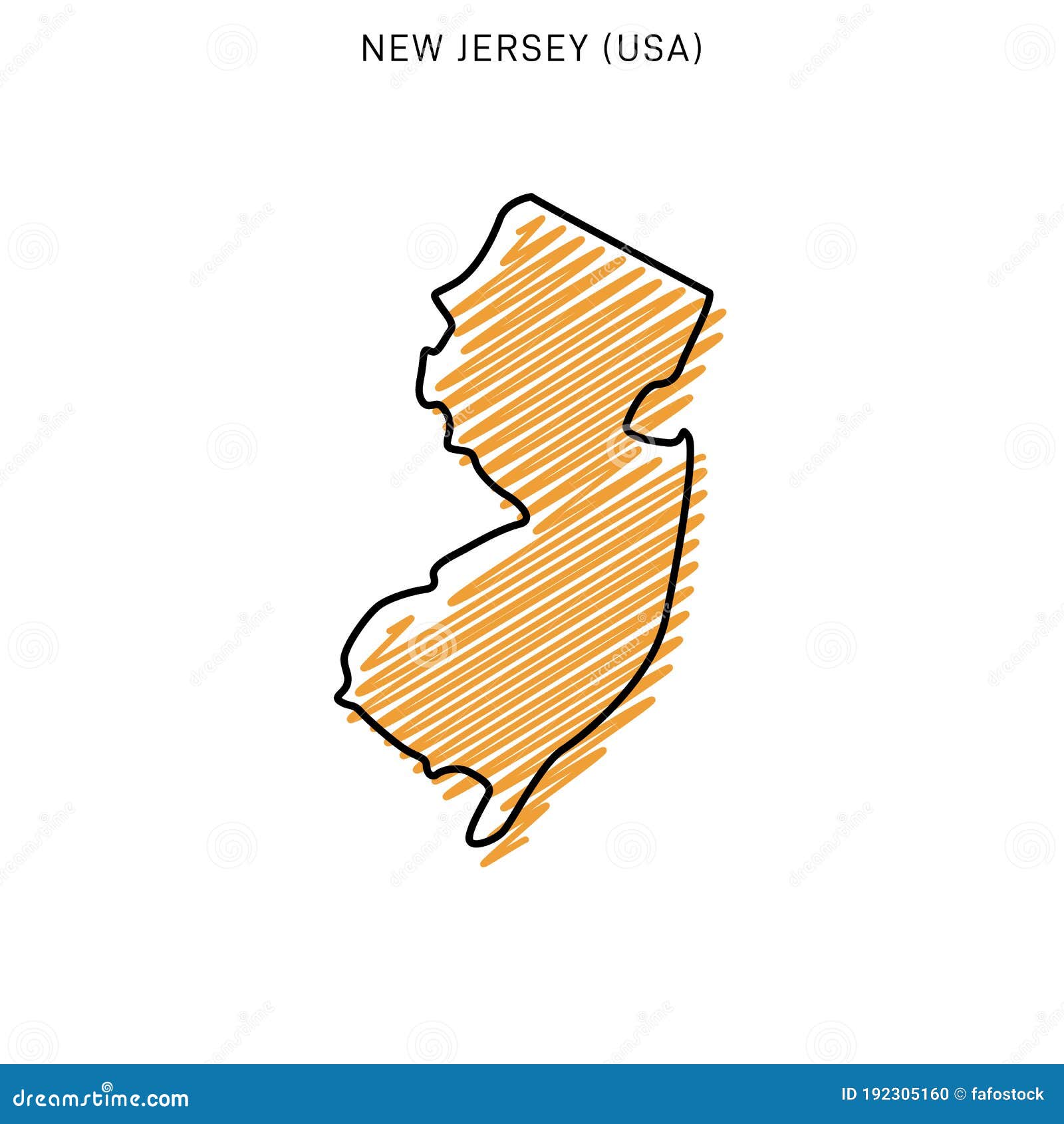 New Jersey Vector Black Outline Polygonal Triangle Map | CartoonDealer ...