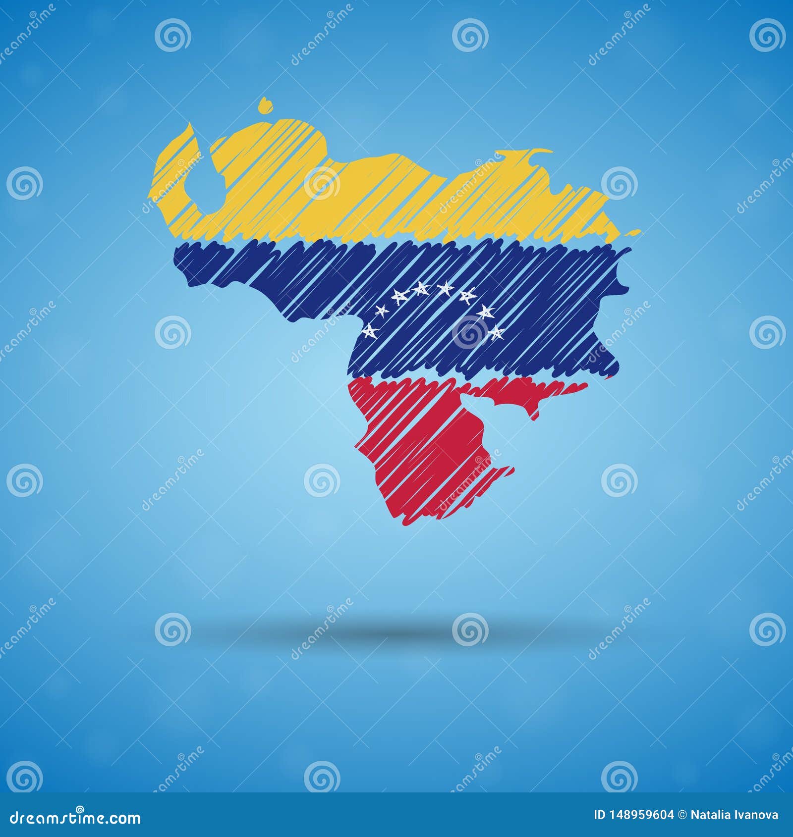 Scribble Map of Venezuela. Sketch Country Map for Infographic ...