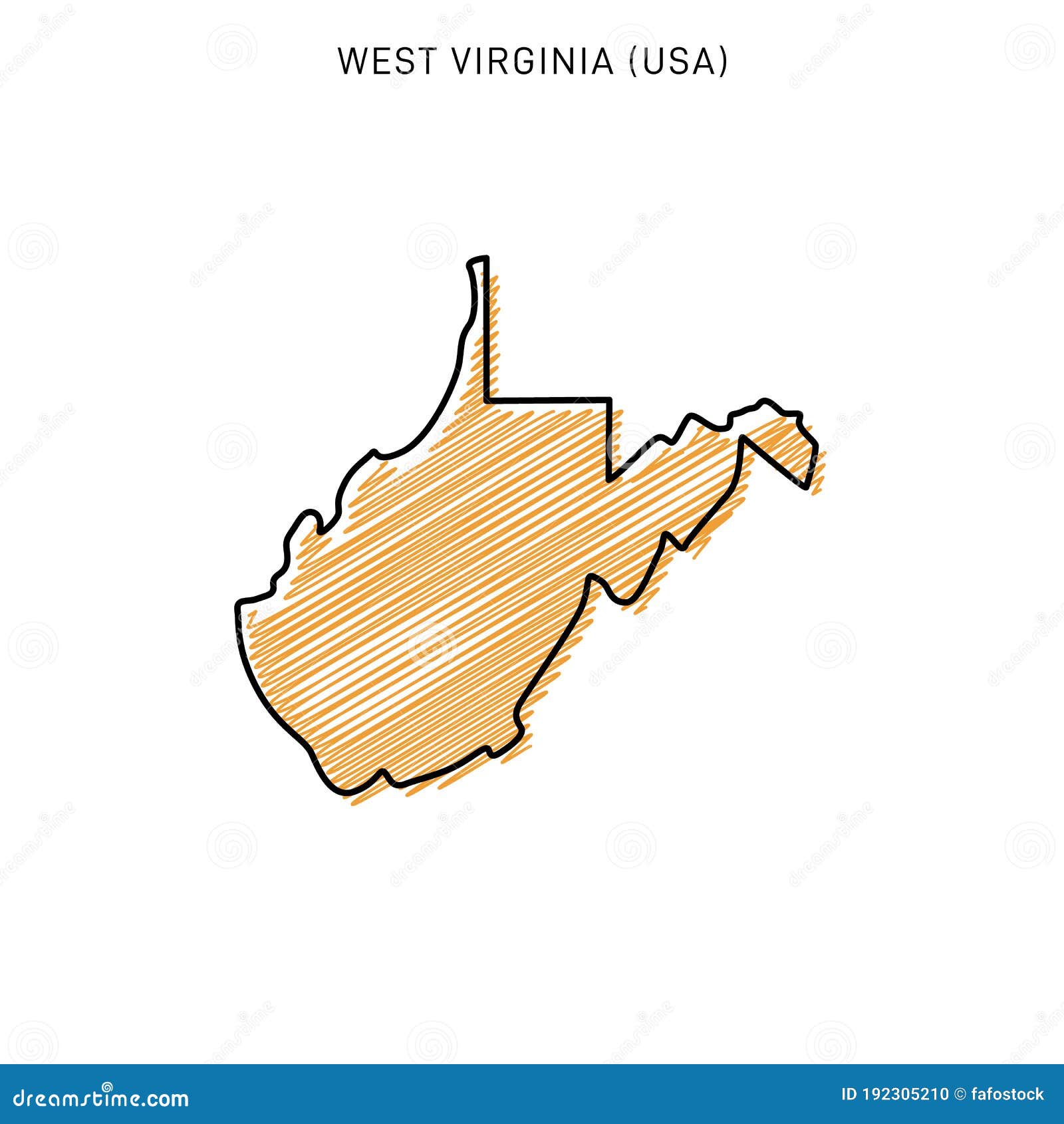 Scribble Map of West Virginia Vector Design Template. Stock Vector - Illustration of cartography ...
