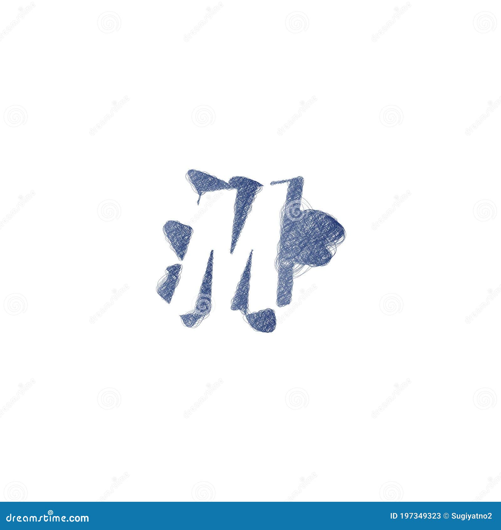 Scribble Negative Space Letter M Logo. Alphabet Logotype Vector Design ...