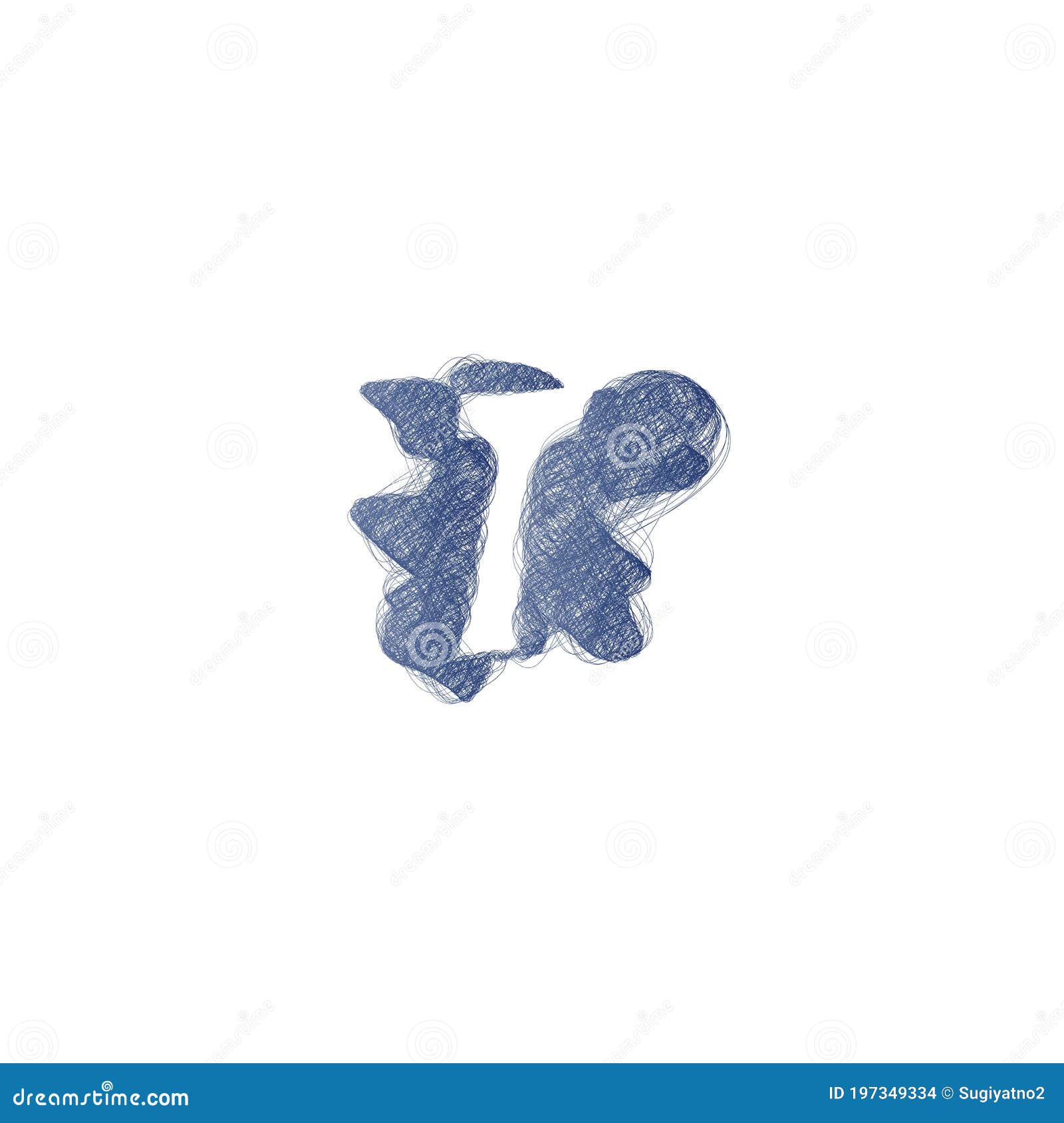 Scribble Negative Space Letter T Logo. Alphabet Logotype Vector Design ...