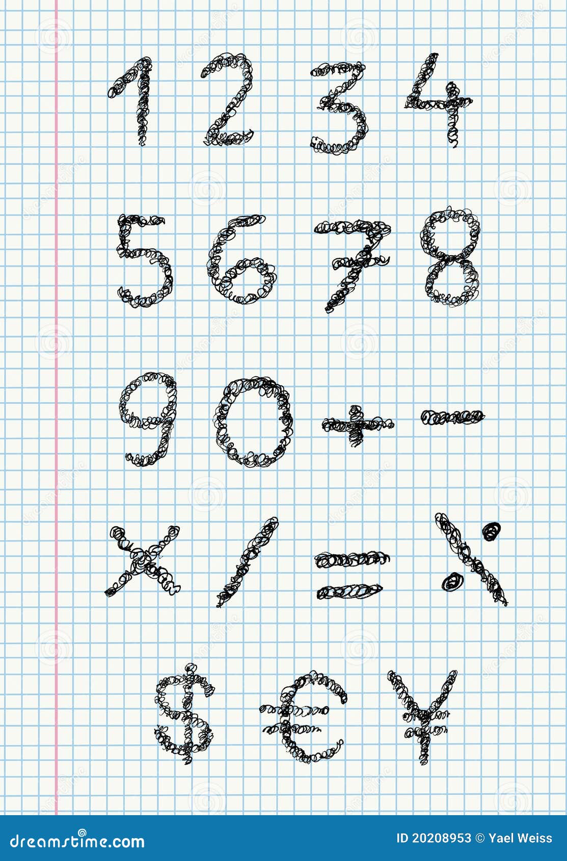 Notepad With Numbers And Rulers Vector Illustration | CartoonDealer.com ...