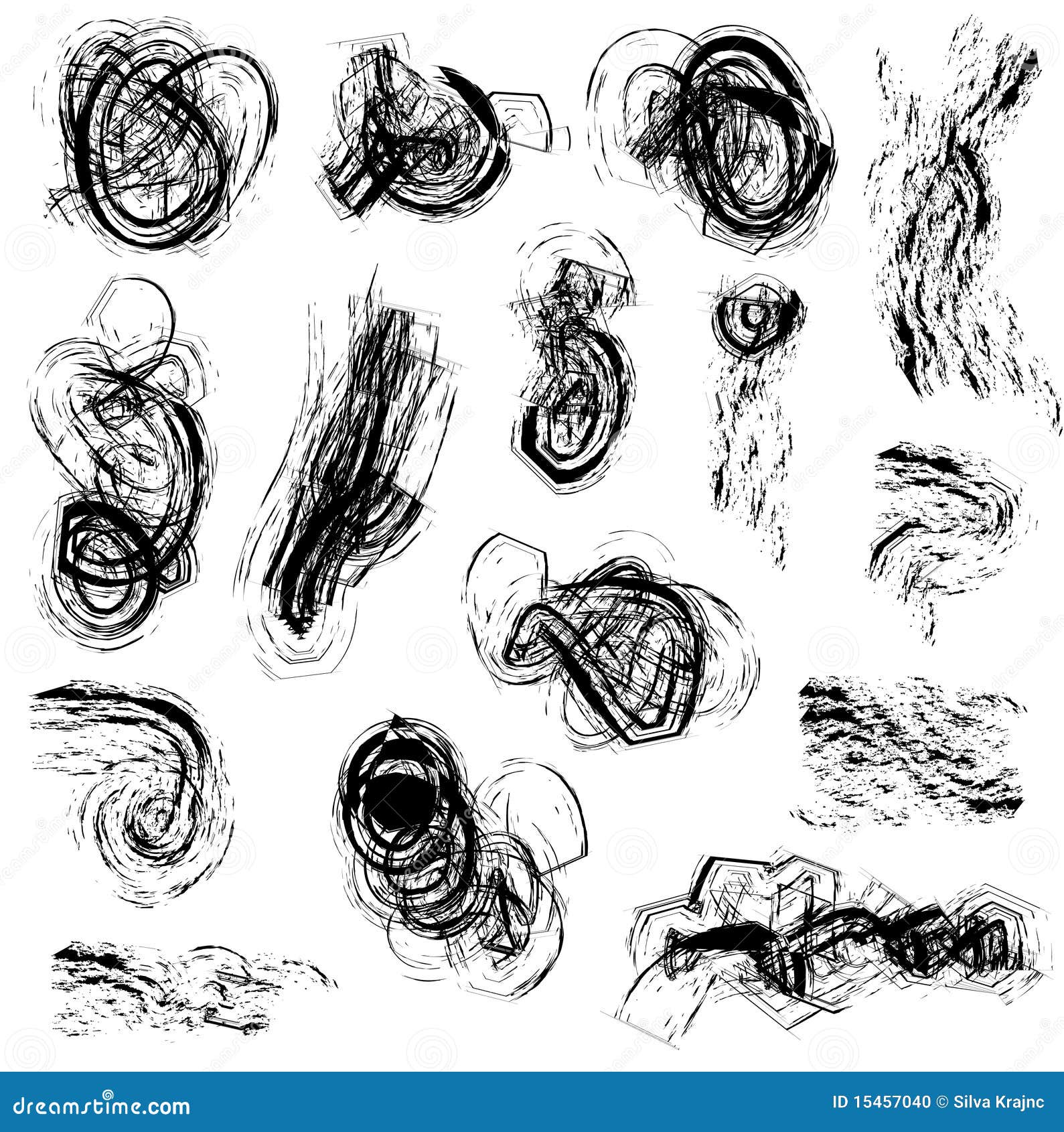 Scribble objects stock vector. Illustration of spot, line - 15457040