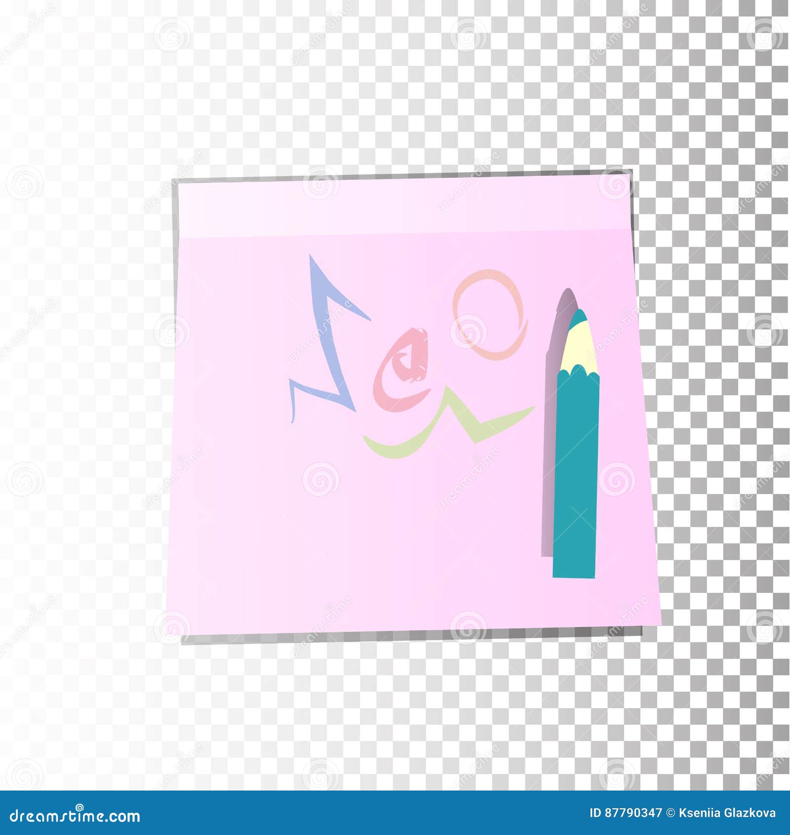 Scribble. Office Paper Sticker Stock Illustration - Illustration of ...