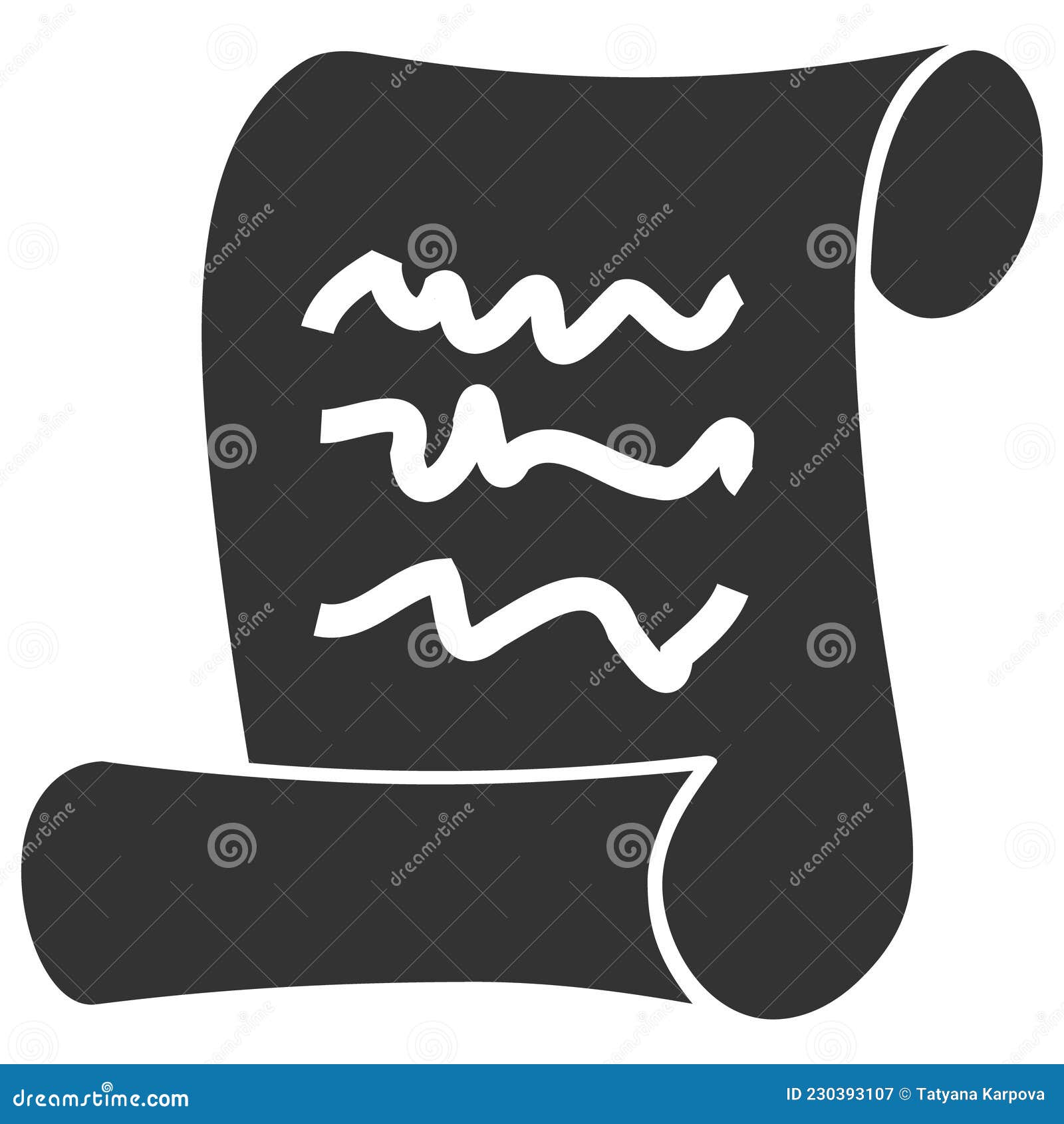 Scribble Page Roll Raster Icon Flat Illustration Stock Illustration ...