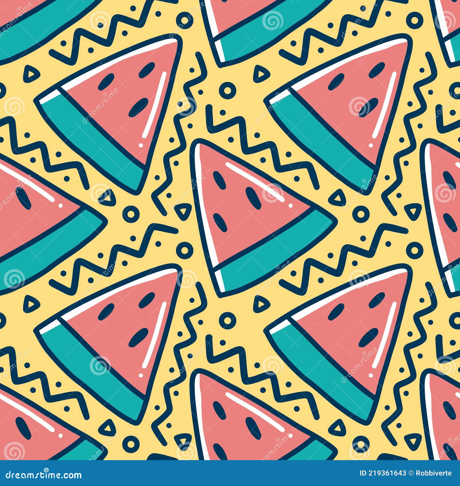 Scribble Pattern of Watermelon Fruit Hand Drawing Stock Vector ...