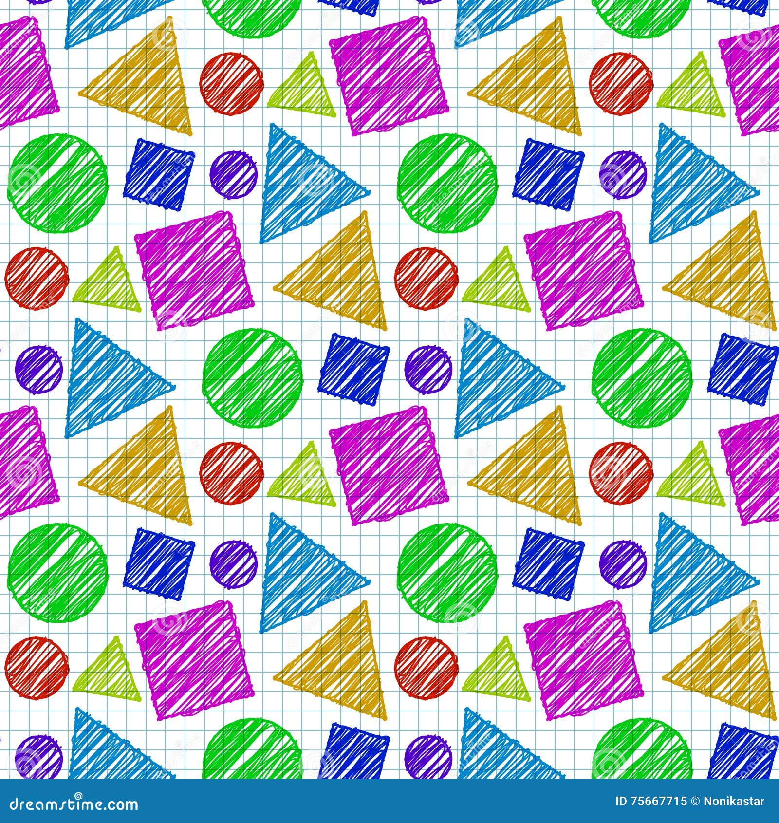 Scribble seamless pattern stock vector. Illustration of class - 75667715