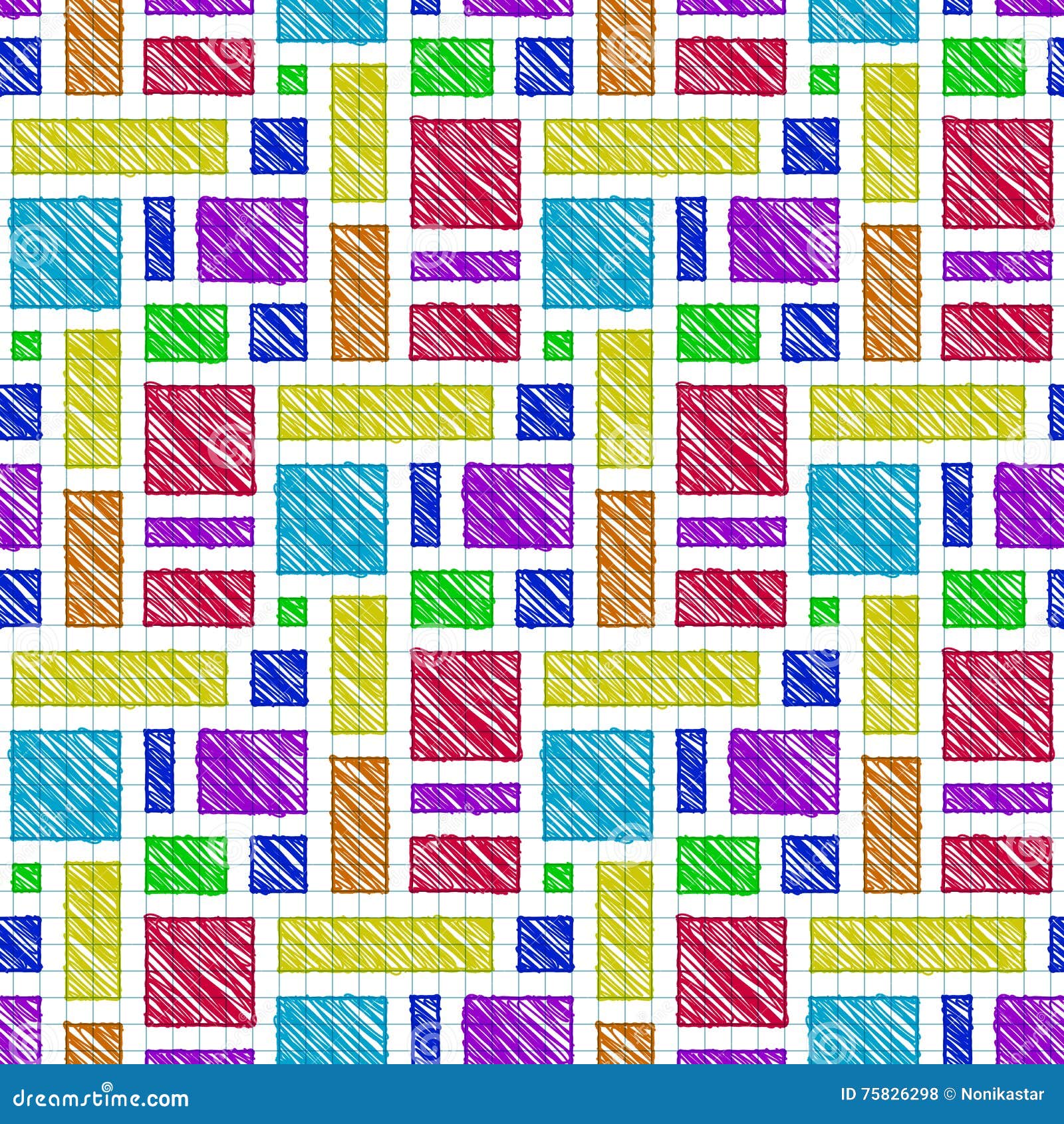 Scribble seamless pattern stock vector. Illustration of notebook - 75826298