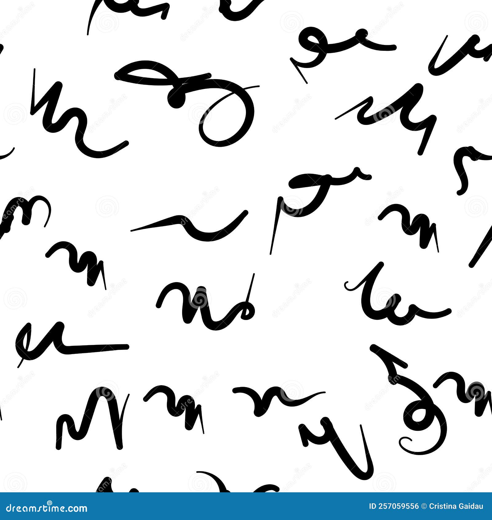 Scribble Seamless Pattern Vector Illustration Isolated on White ...