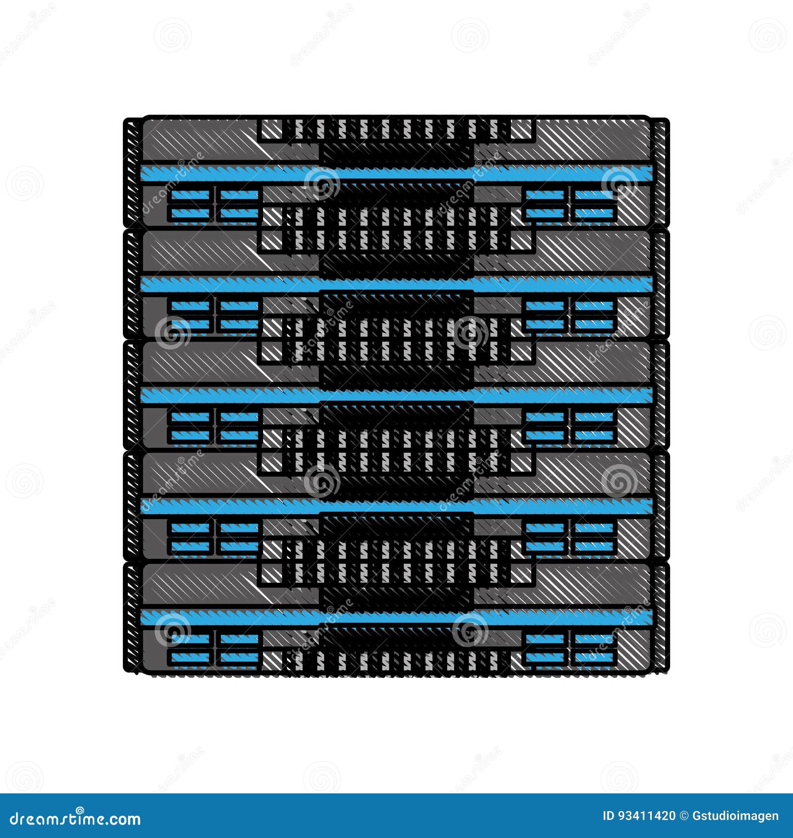 Server Cartoon Isolated. Network Data Center Computer | CartoonDealer ...