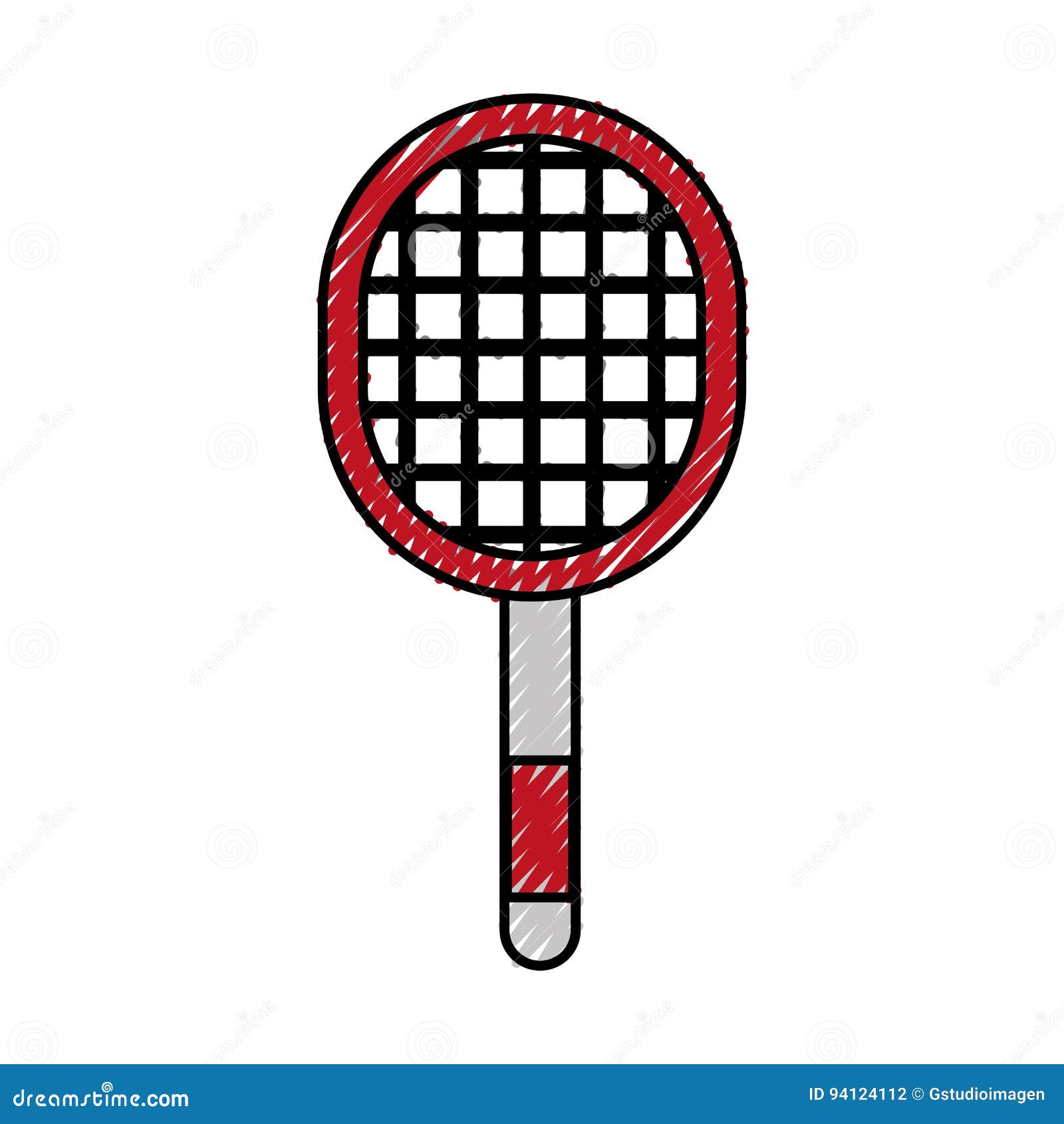 Scribble Sport Racket Cartoon Stock Vector - Illustration of leisure ...