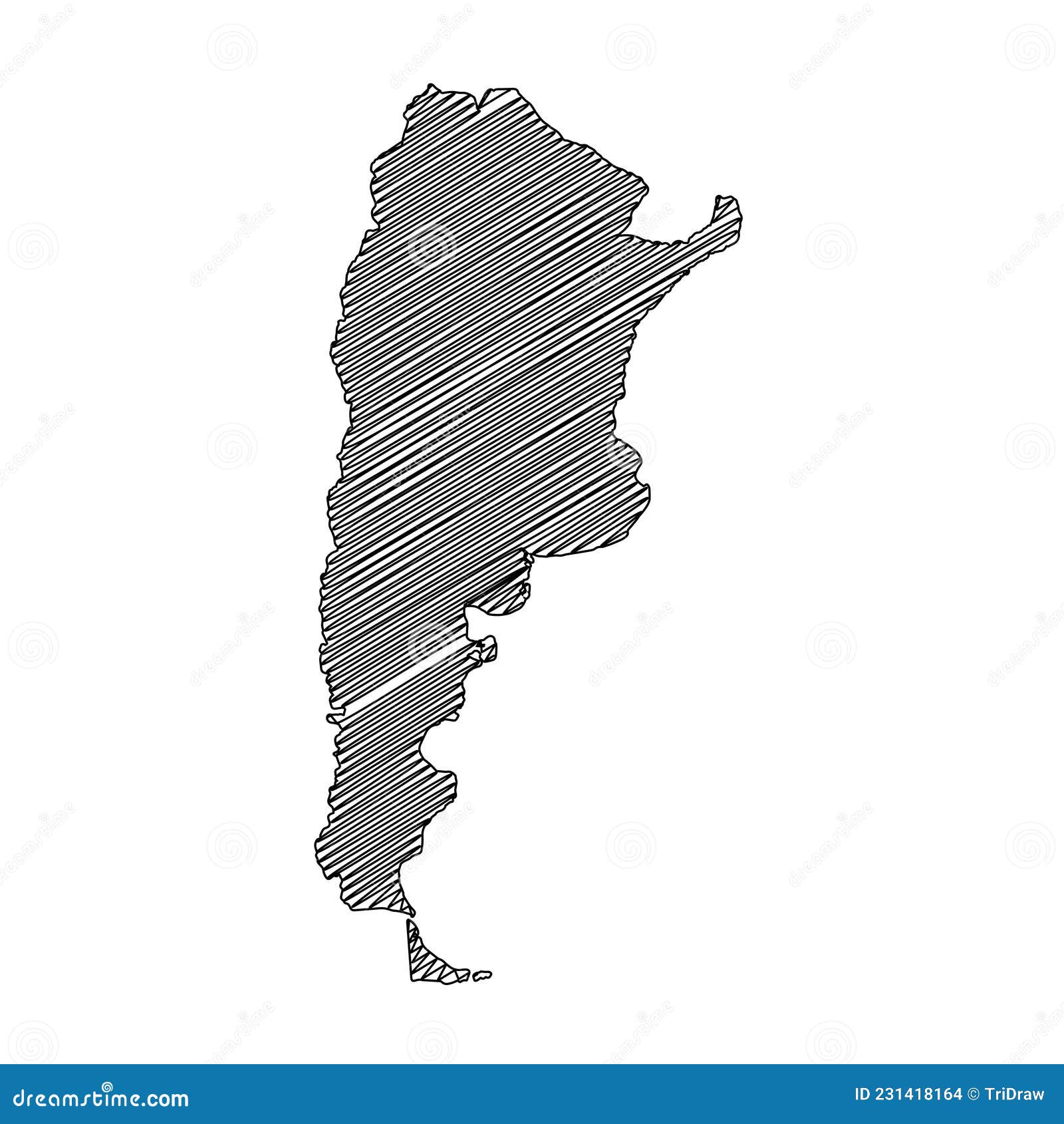Scribble Style Argentina Map Design Stock Vector - Illustration of country, tourism: 231418164