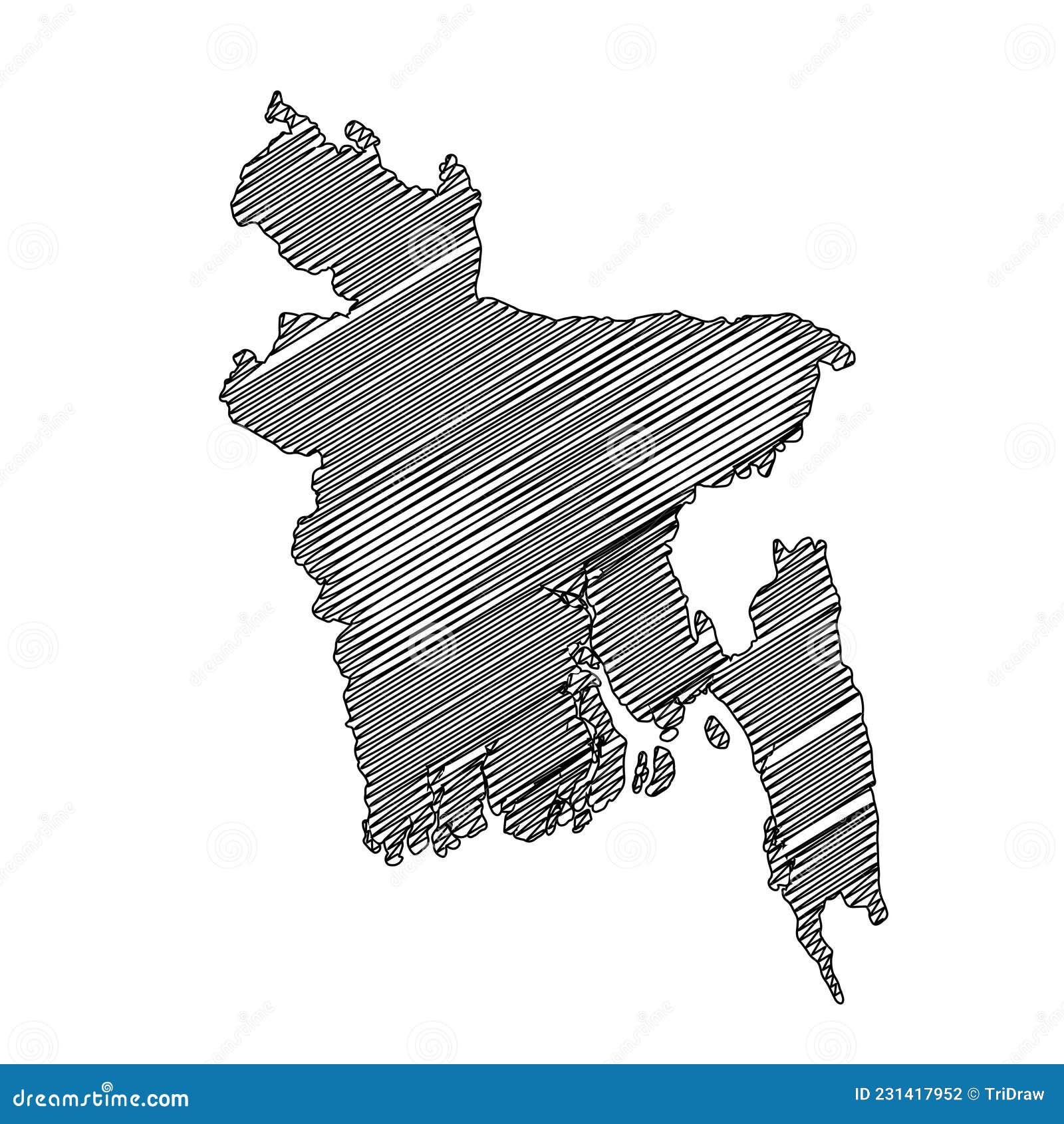 Scribble Style Bangladesh Map Design Stock Vector - Illustration of ...
