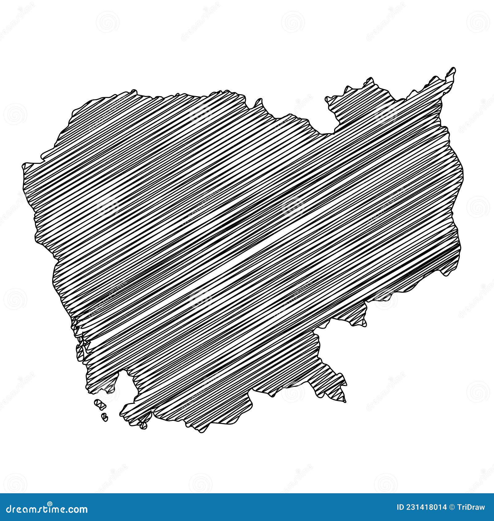 Scribble Style Cambodia Map Design Stock Vector - Illustration of ...