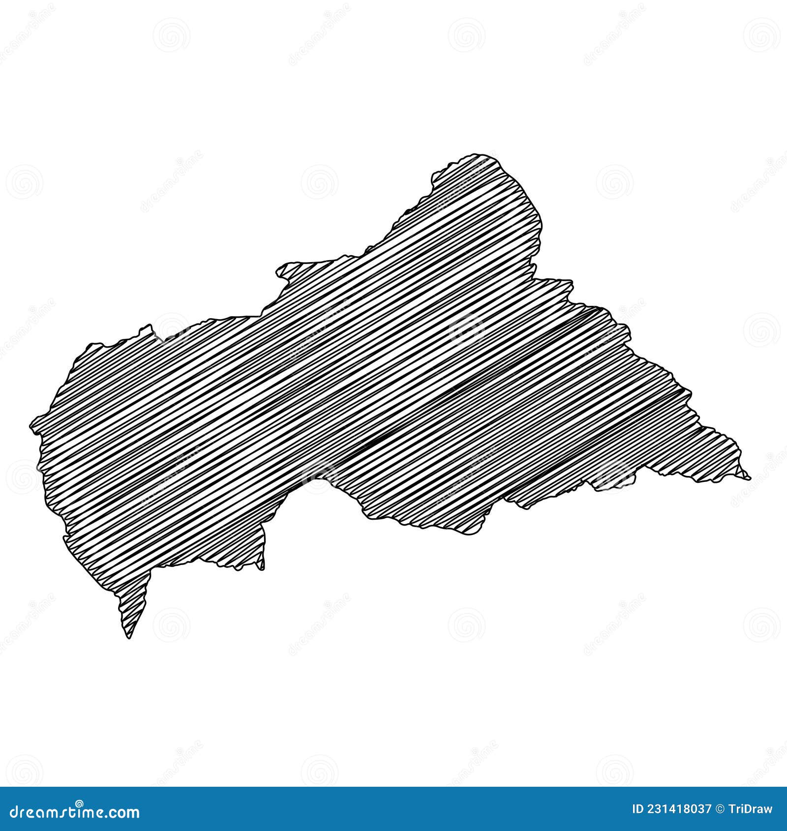 Scribble Style Central African Republic Map Design Stock Vector - Illustration of central ...