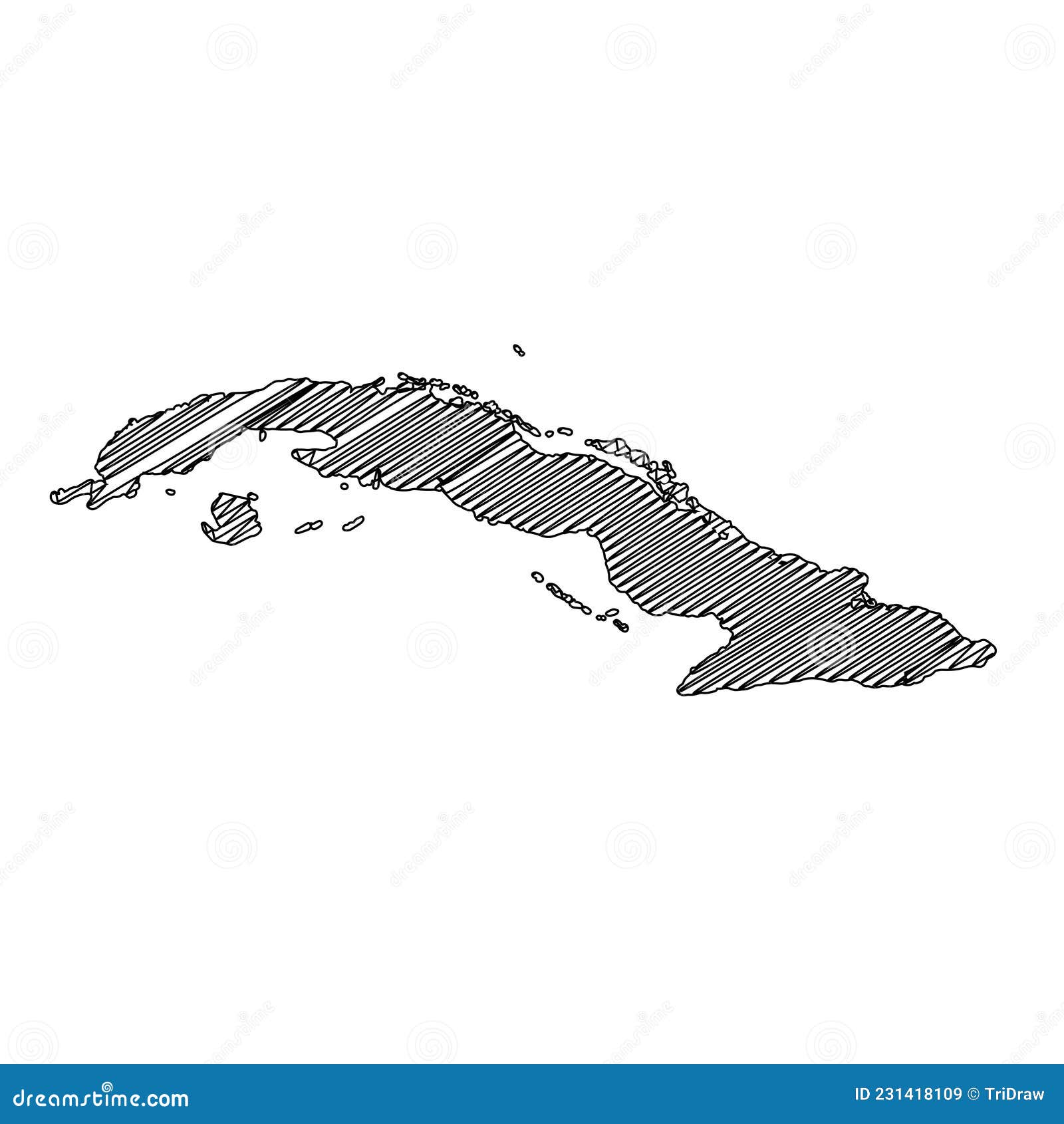 Scribble Style Cuba Map Design Stock Vector - Illustration of concept ...