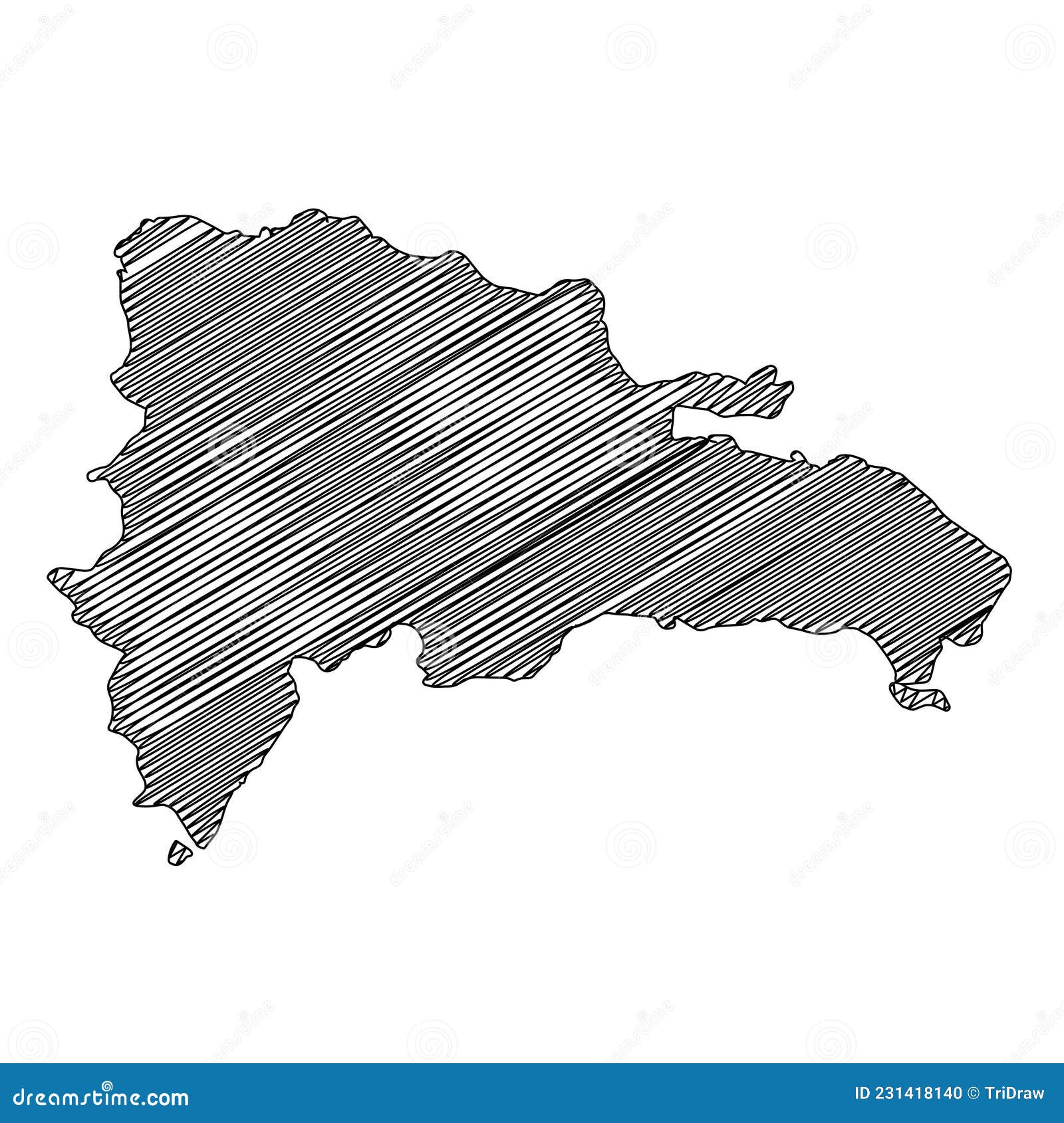 Scribble Map Of Dominican Republic. Sketch Country Map For Infographic ...