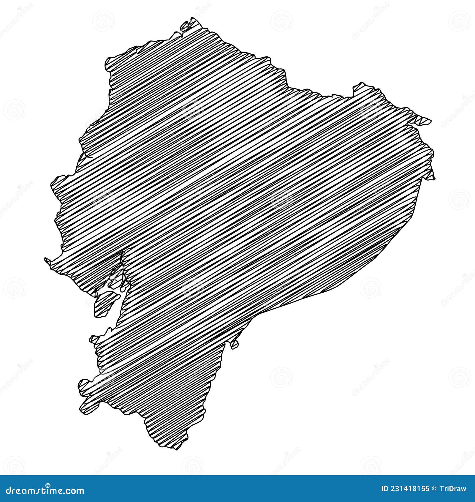 Scribble Style Ecuador Map Design Stock Vector - Illustration of world, symbol: 231418155